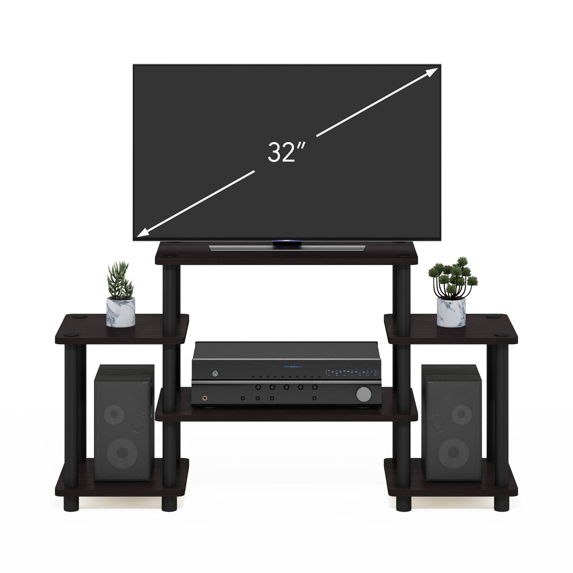 Furinno Turn N Tube No Tools Entertainment Center Dark Walnut 11257DWN ...