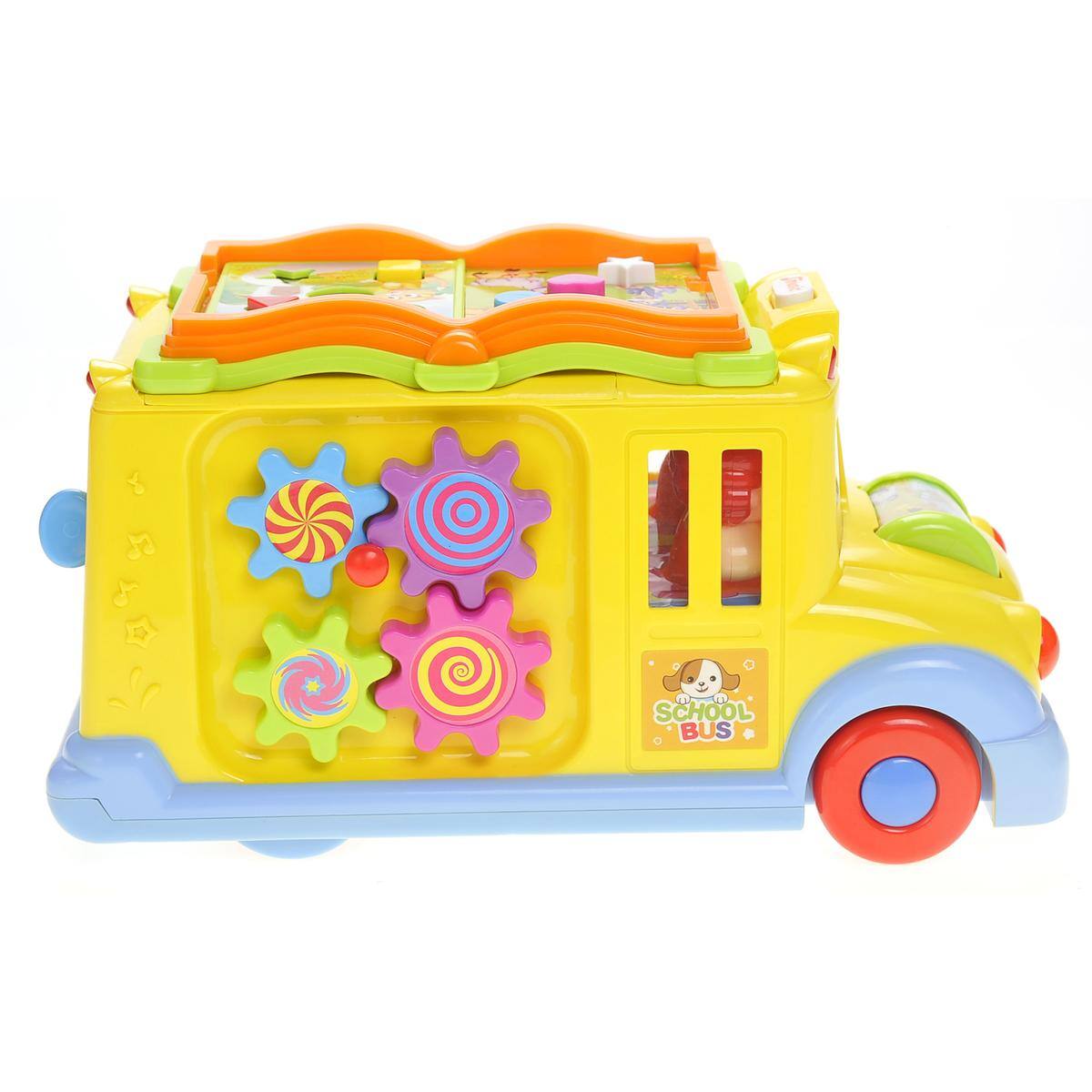 JuzToys Kids Toys Cars School Bus Toy with Lights and Animal Sounds ...