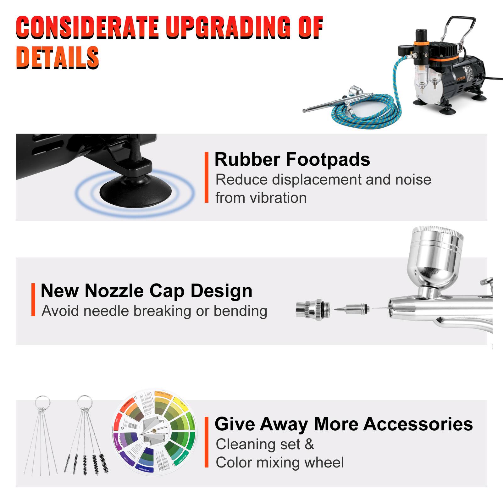 VEVOR Airbrush Ensemble, Expert Airbrush Kit with Compressor, Multi Use ...