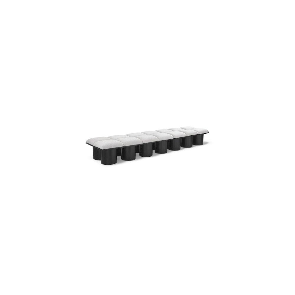 Meridian Furniture Pavilion Bench Cream Boucle Fabric 466Cream-14C ...