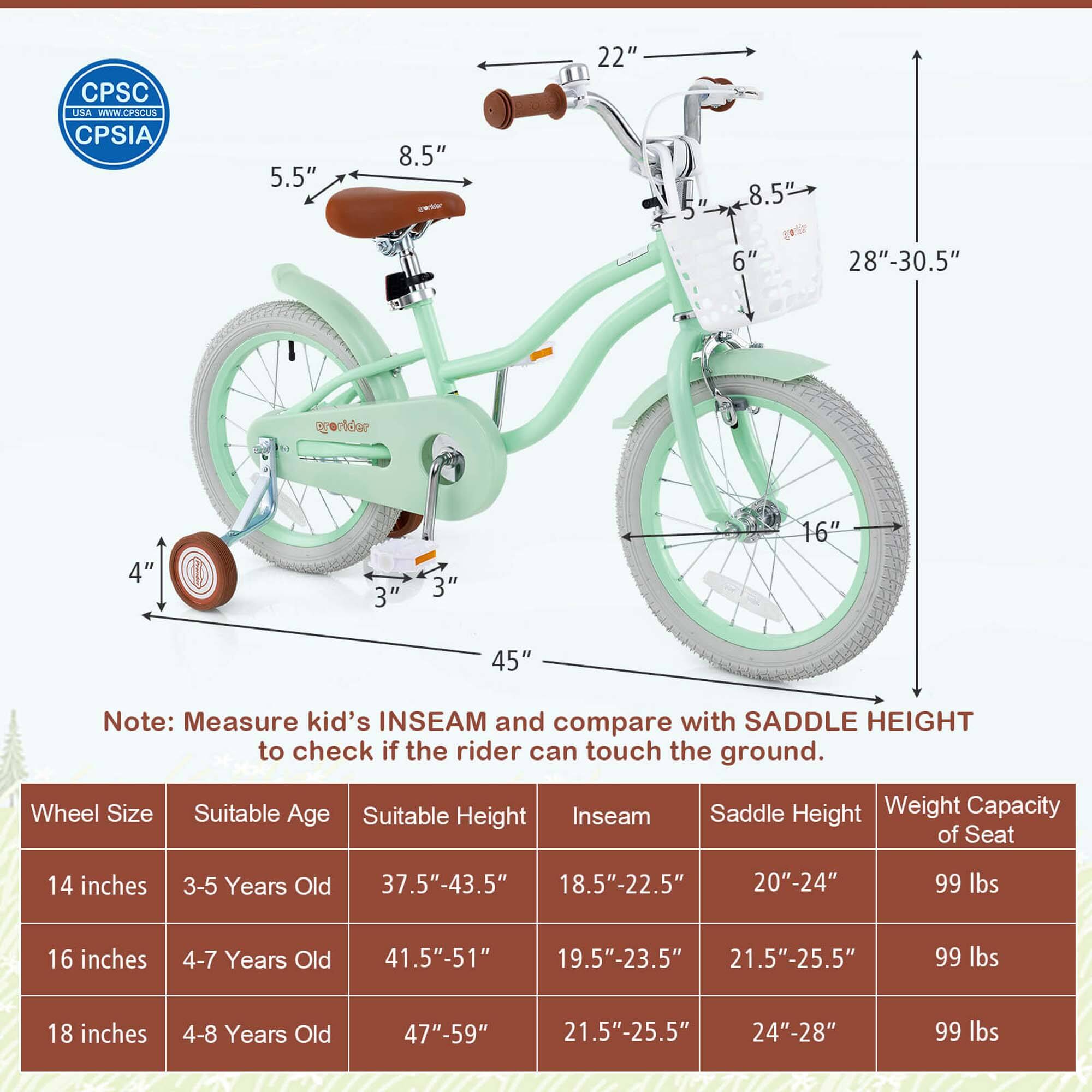 Costway 16" Kids Bike Toddler Adjustable Bicycle with Training Wheel for 4 7 Years Old Girl ...