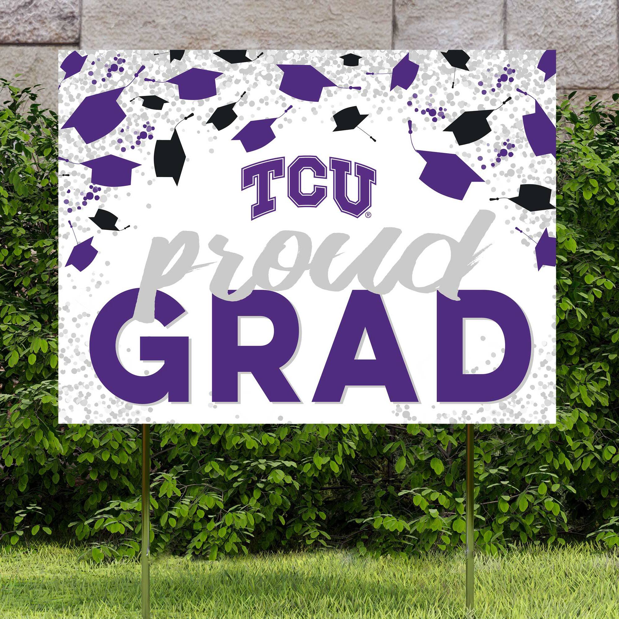 Jardine TCU Horned Frogs 18'' x 24'' Grad Yard Sign White 4965939 ...