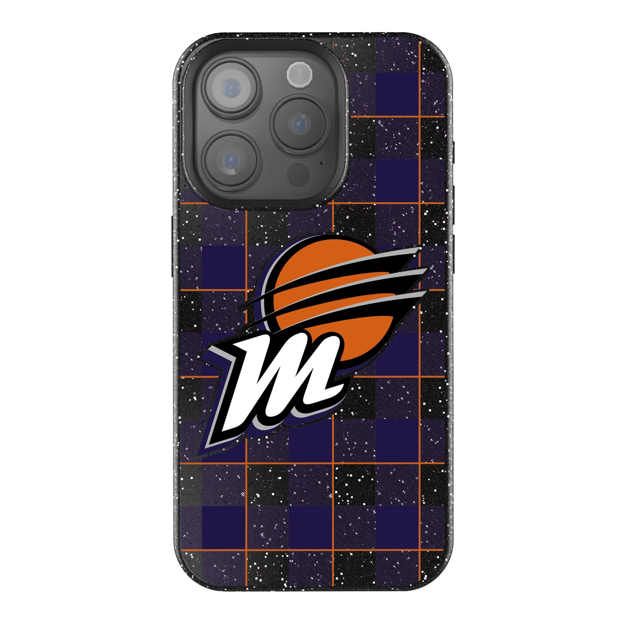 Keyscaper WNBA Phoenix Mercury Plaid Bling iPhone Case 15 Pro Max Black ...