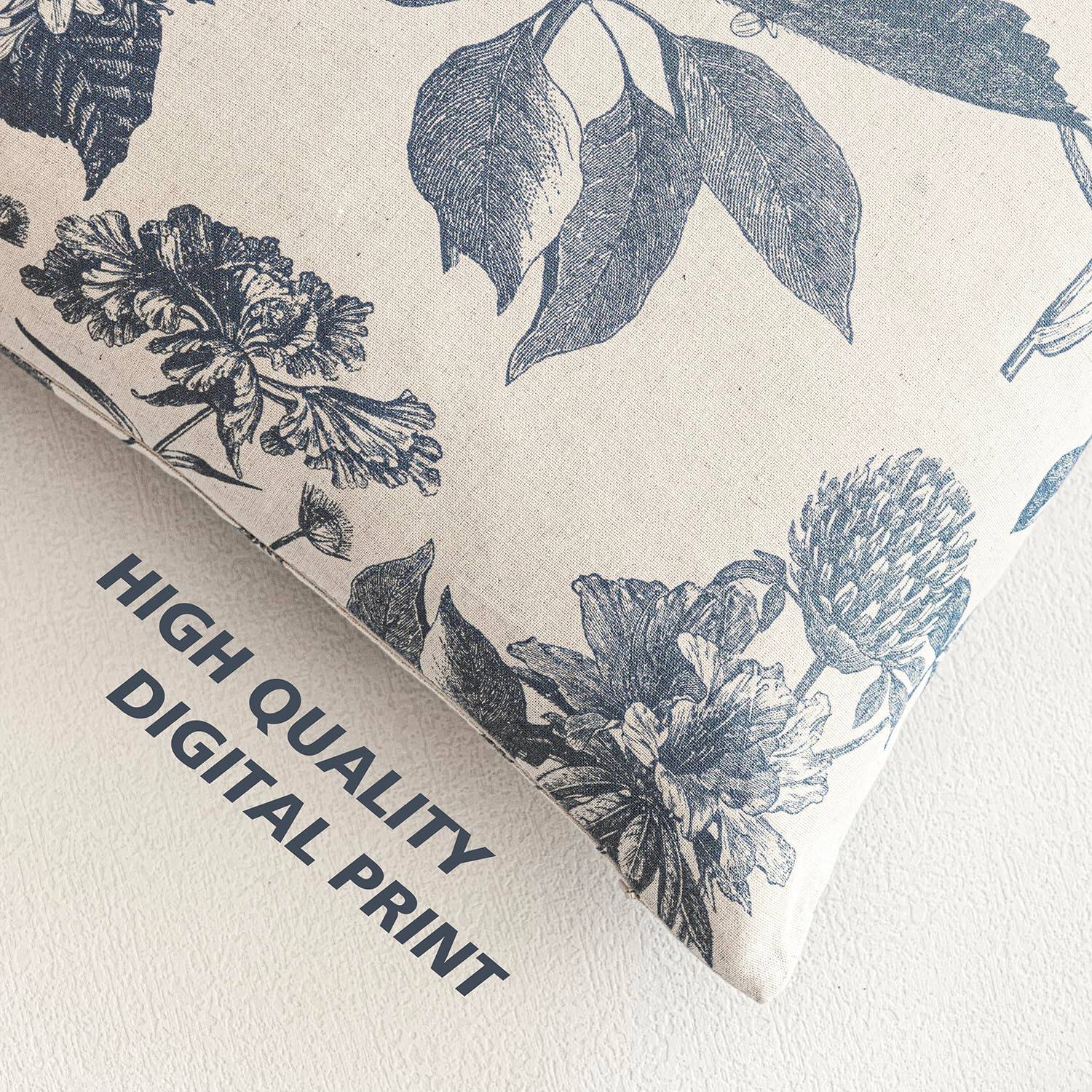 NICHOLAS KLEIN Linen Floral Vintage Throw Pillow Covers Neutral Accent ...