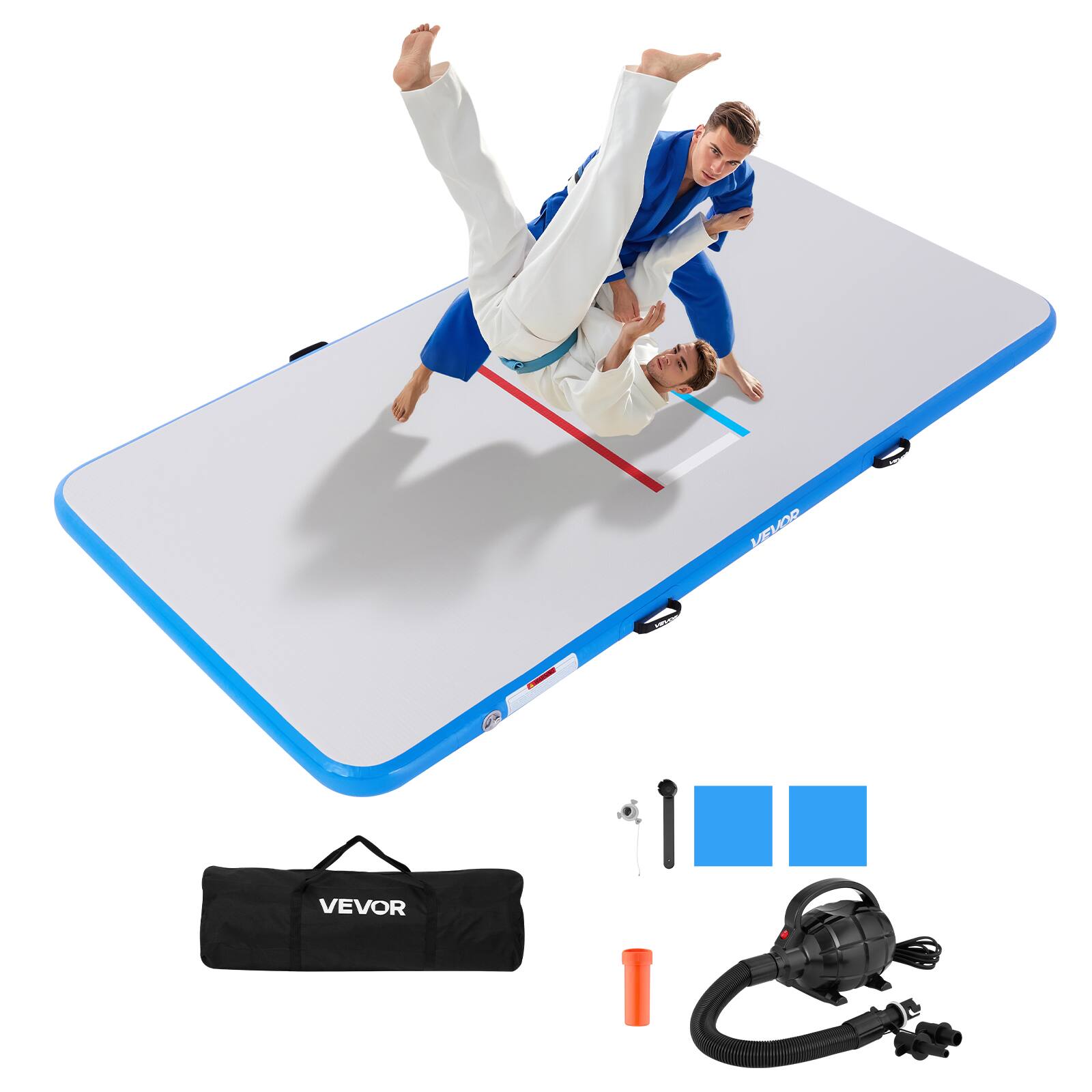 VEVOR 10x5 ft Wrestling Mat Inflatable, Martial Arts Thick Mat for ...
