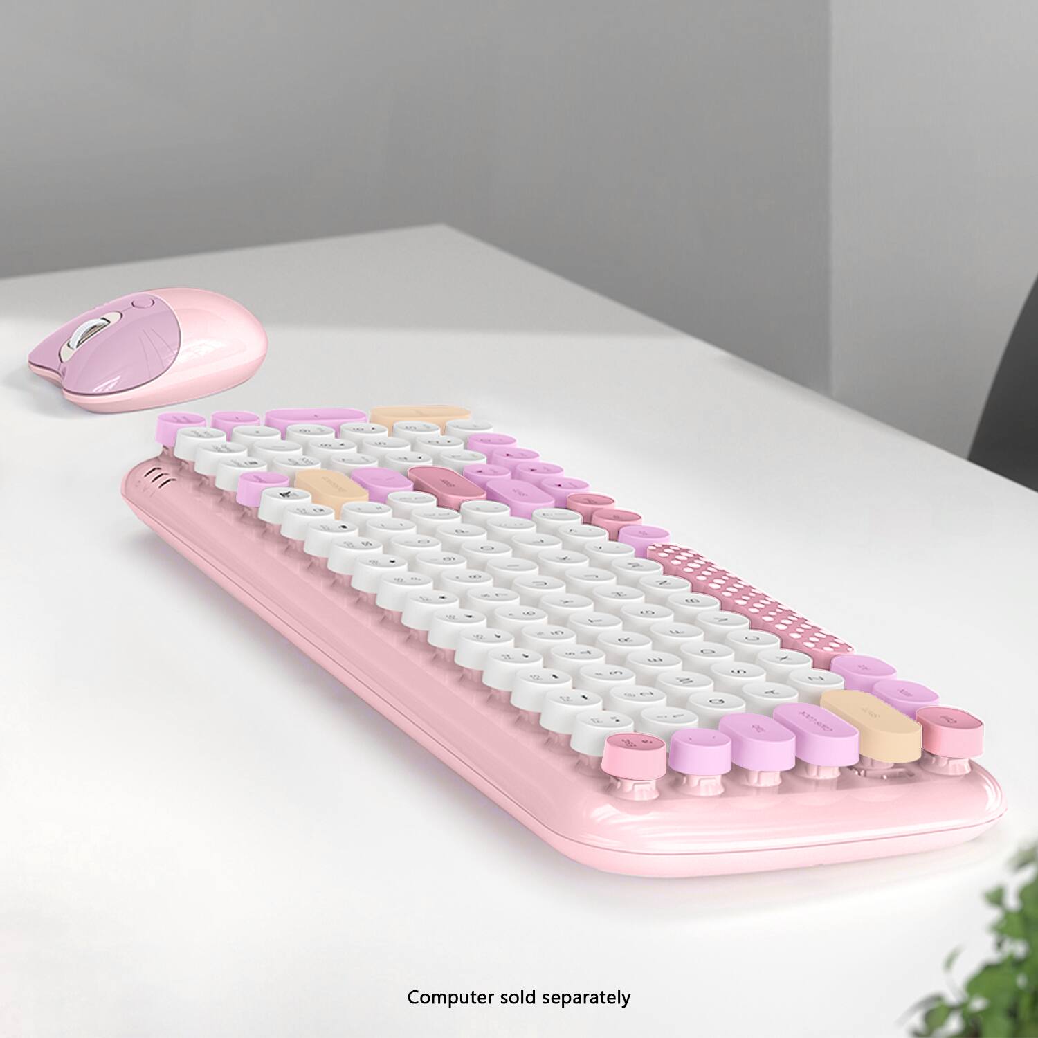 SaharaCase Wireless Keyboard & Mouse Combo | Colorful 100 Keys Full ...