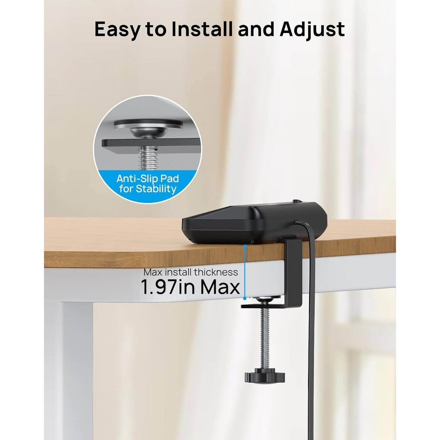 PARKER SLATER Desk Clamp Power Strip with 7 Outlets, 1700J Surge ...