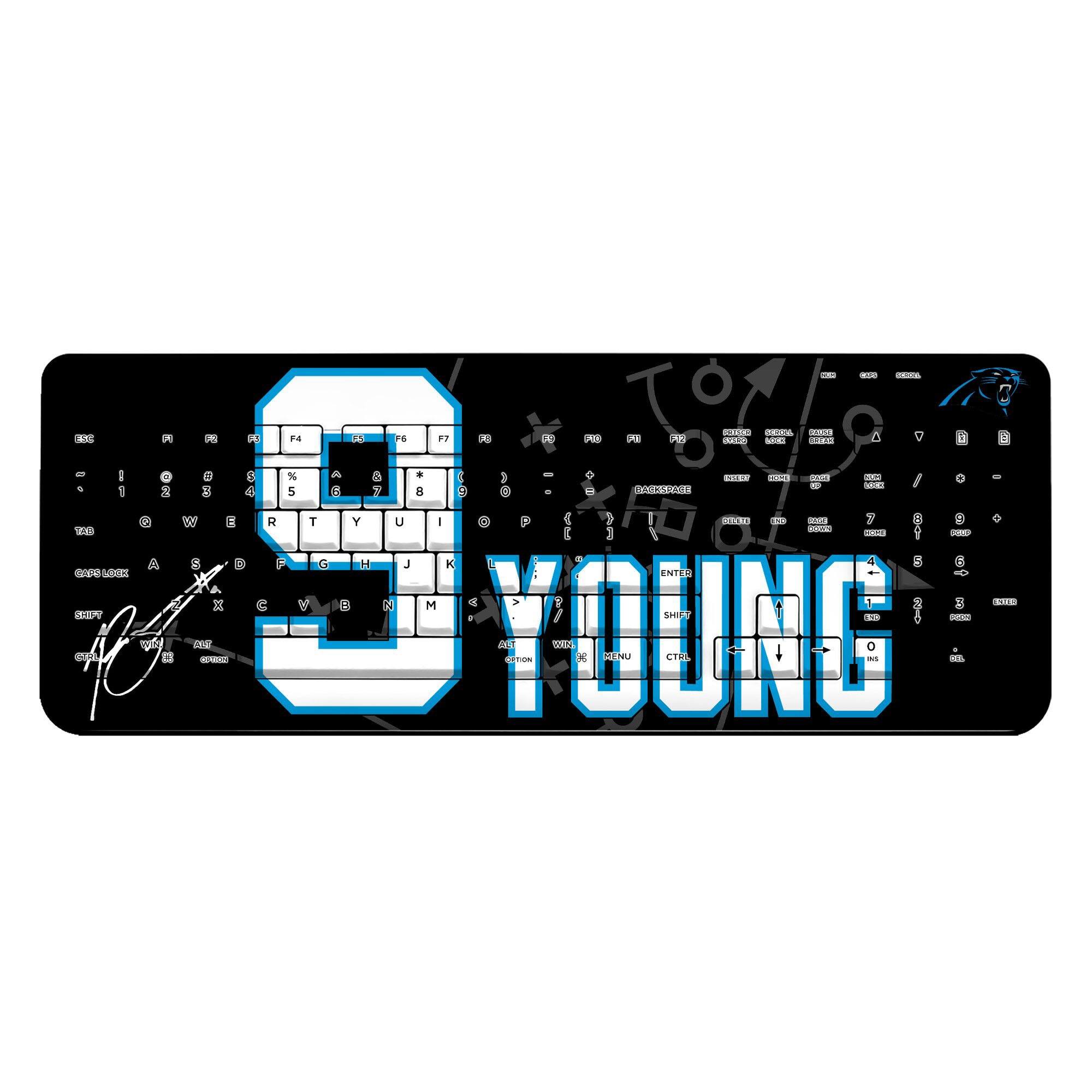 Keyscaper Bryce Young Carolina Panthers Wireless Keyboard Black ...