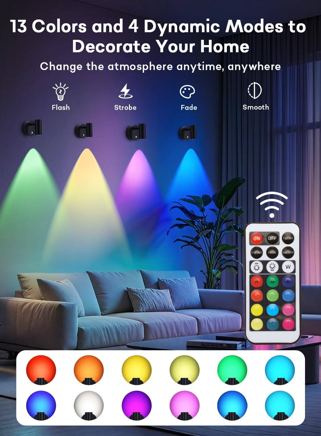 Dazzling Pops Rgbw Spot Lights Indoor 5500mah Rechargeable Uplighting ...