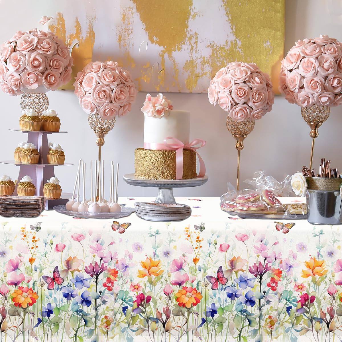 Dapper Styles Wildflower Shower Decorations Tablecloth In Bloom Party ...