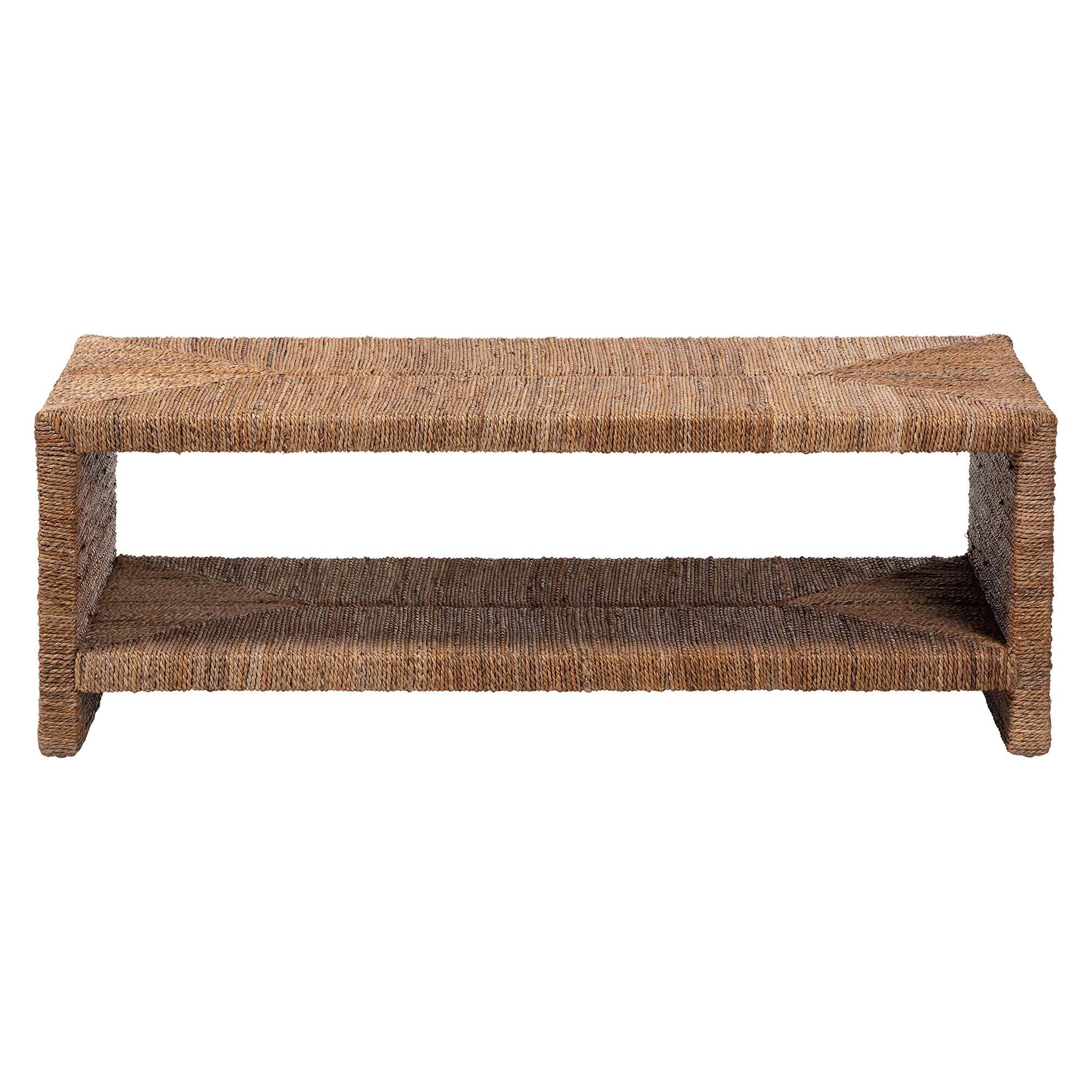 bali & pari Liza Rectangle Seagrass Coffee Table Handwoven Natural ...