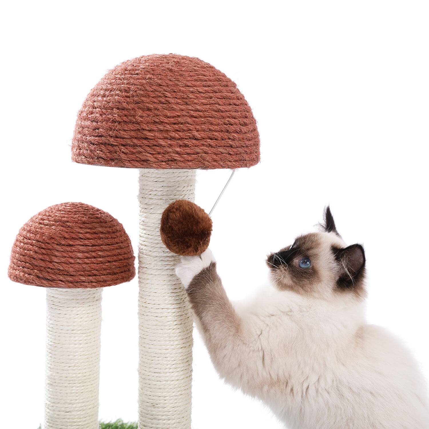 Alt View 1. Pefilos - 18" Cat Scratching Post, Mushroom Tall Cat ...
