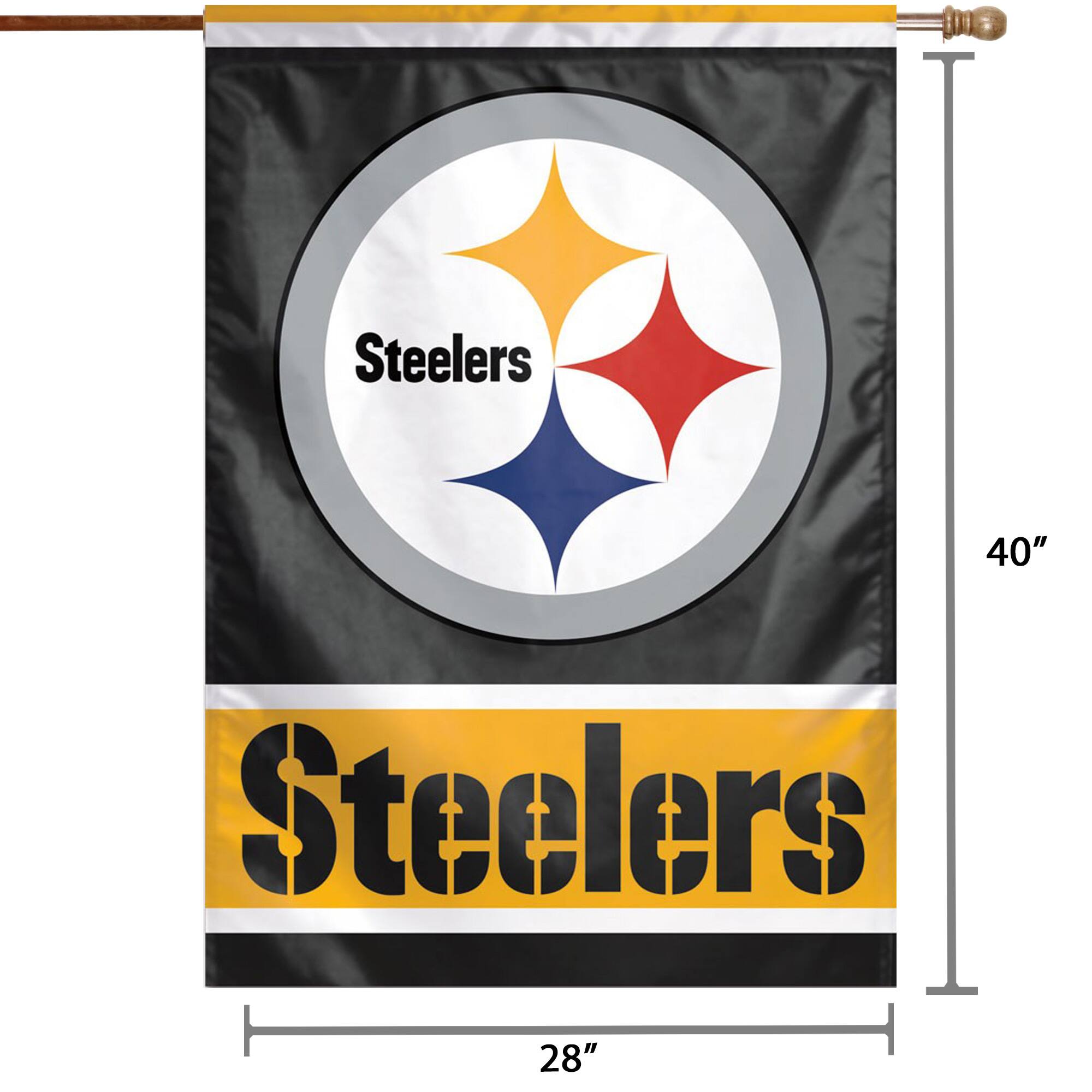 WinCraft Pittsburgh Steelers 28" x 40" Primary Logo Single Sided ...