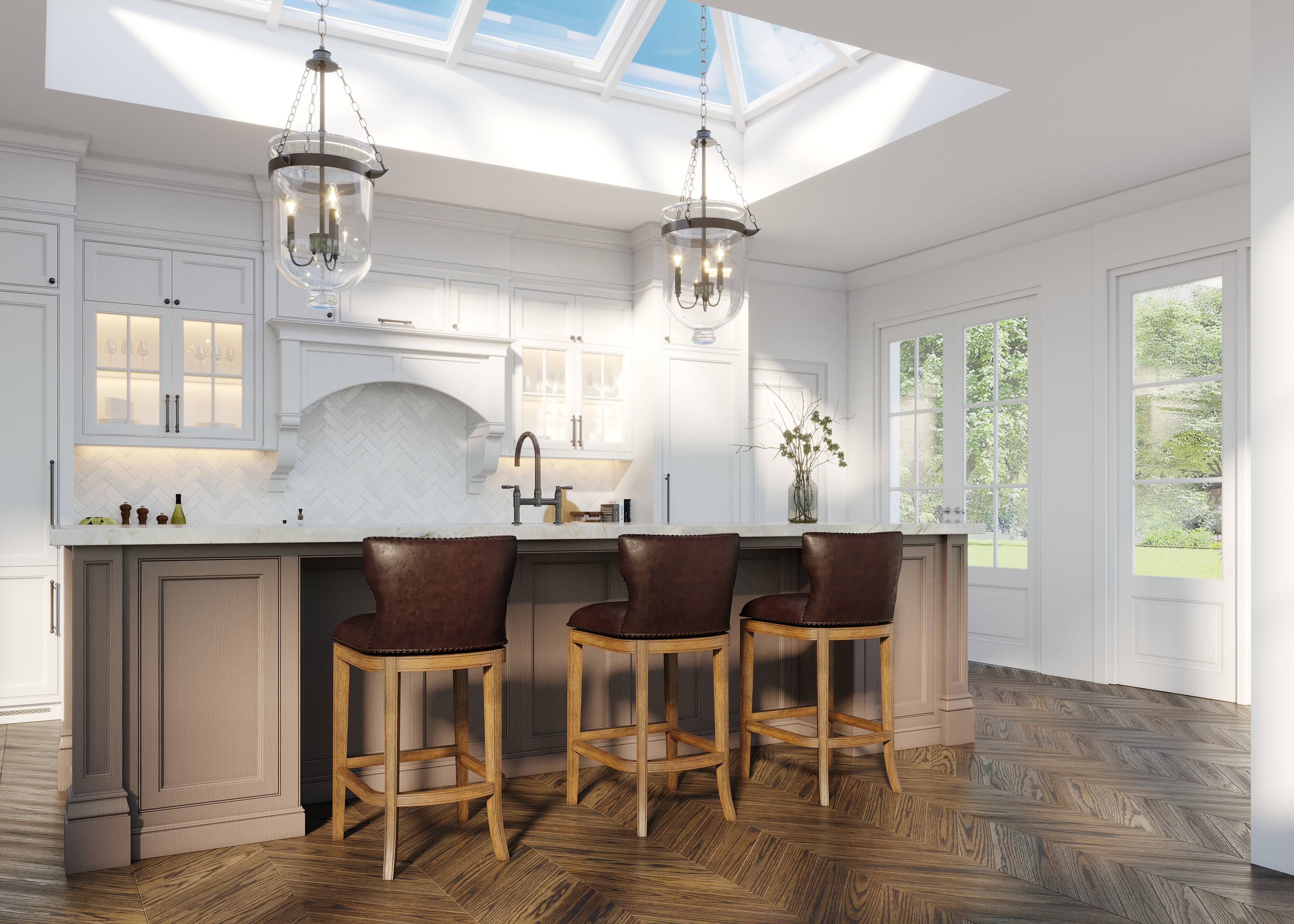 Maven Lane 31" Hugo Bar Stool Finish with Vegan Leather Walnut ML109524 ...