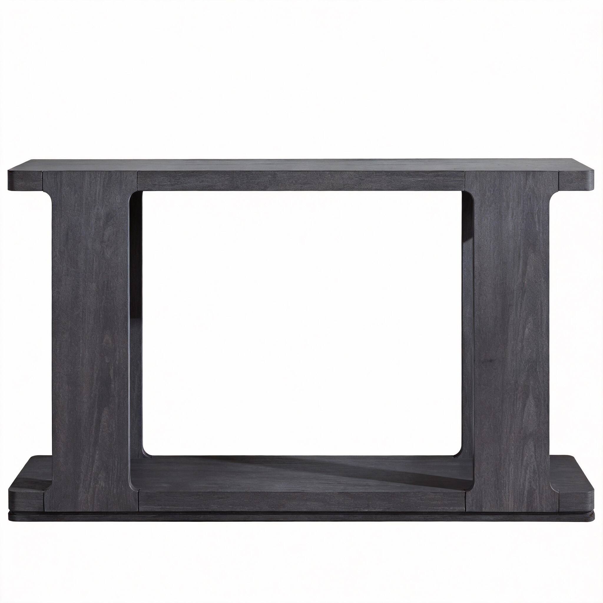 CovertSafe 63" Curved Edge 2 Tier Console Table for Entryway Hallway ...