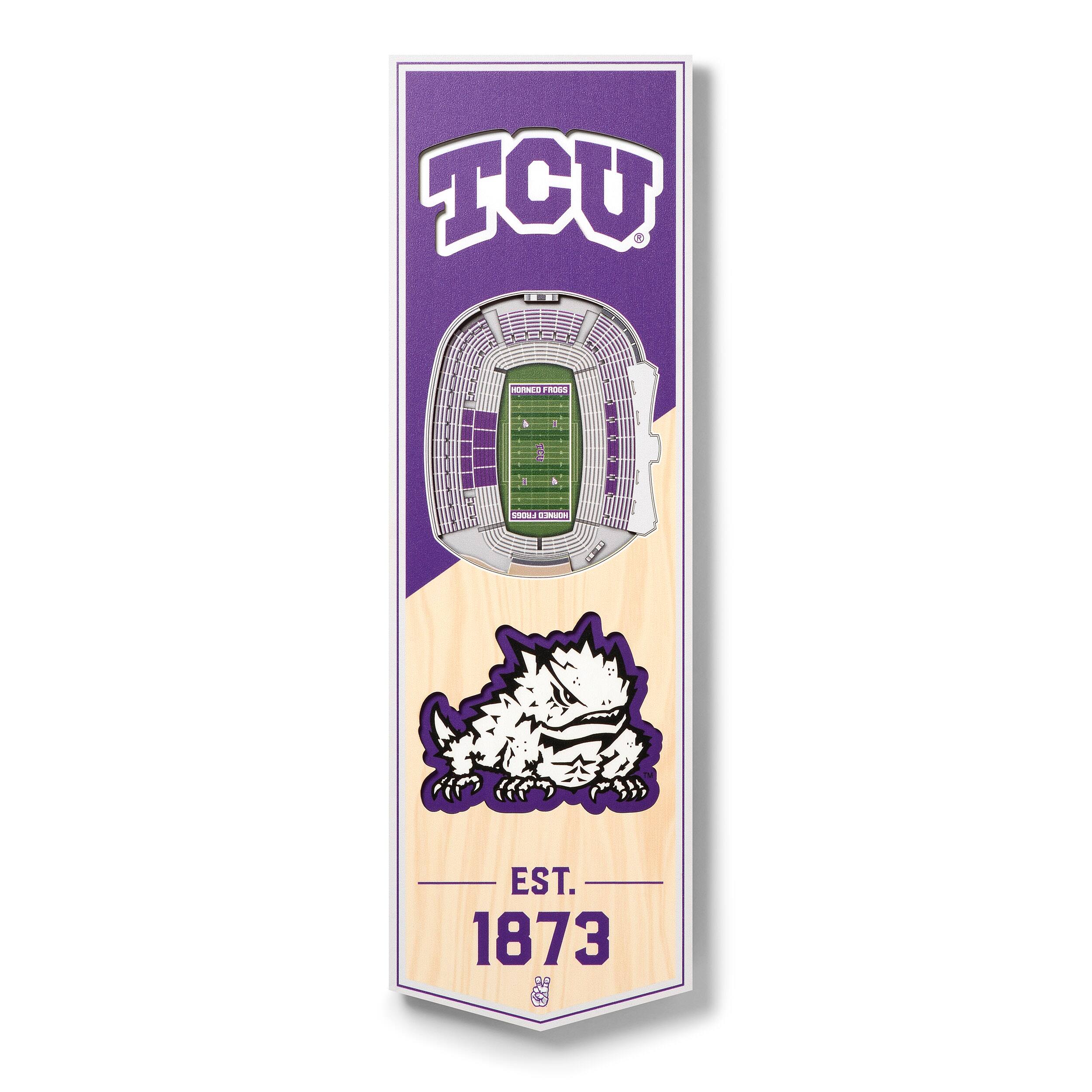 YouTheFan TCU Horned Frogs 6'' x 19'' 3D StadiumView Banner Multicolor ...