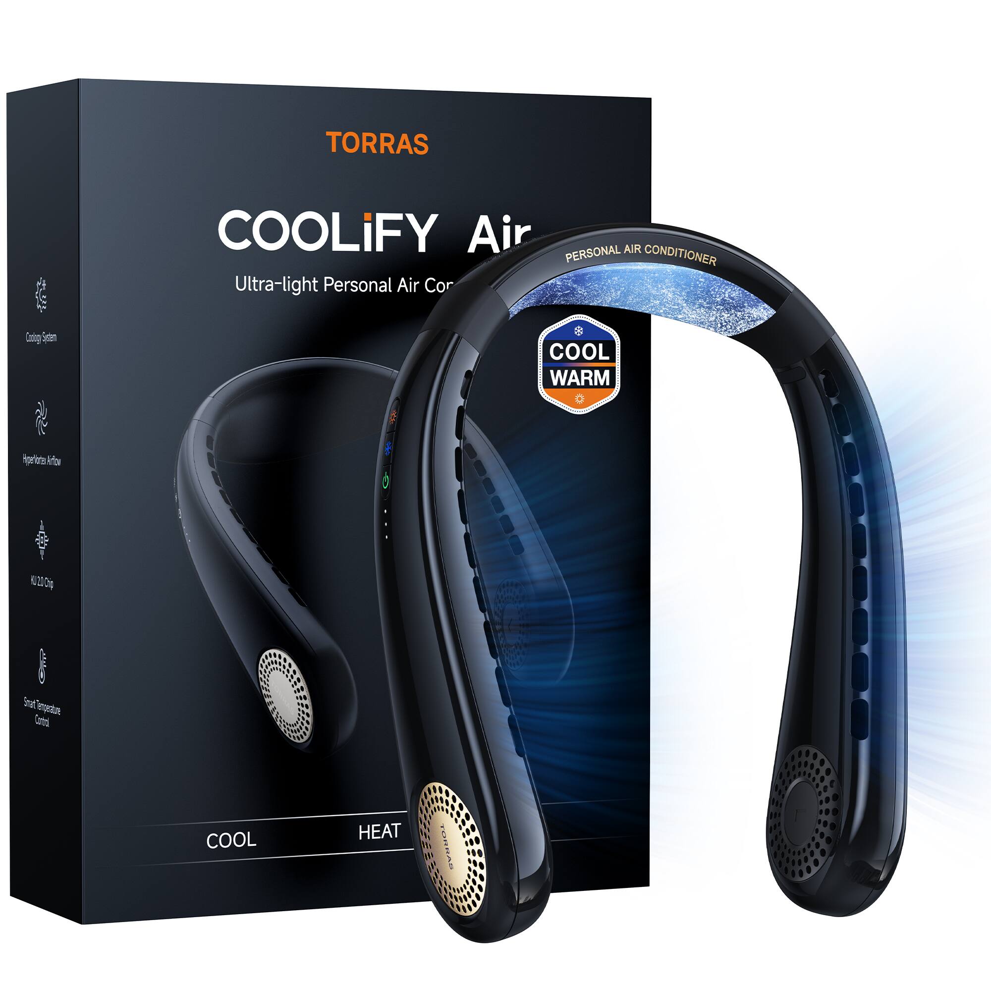 Customer Reviews: TORRAS COOLiFY Air Neck Air Conditioner 5000mAh Golden Black 00FX1292 - Best Buy
