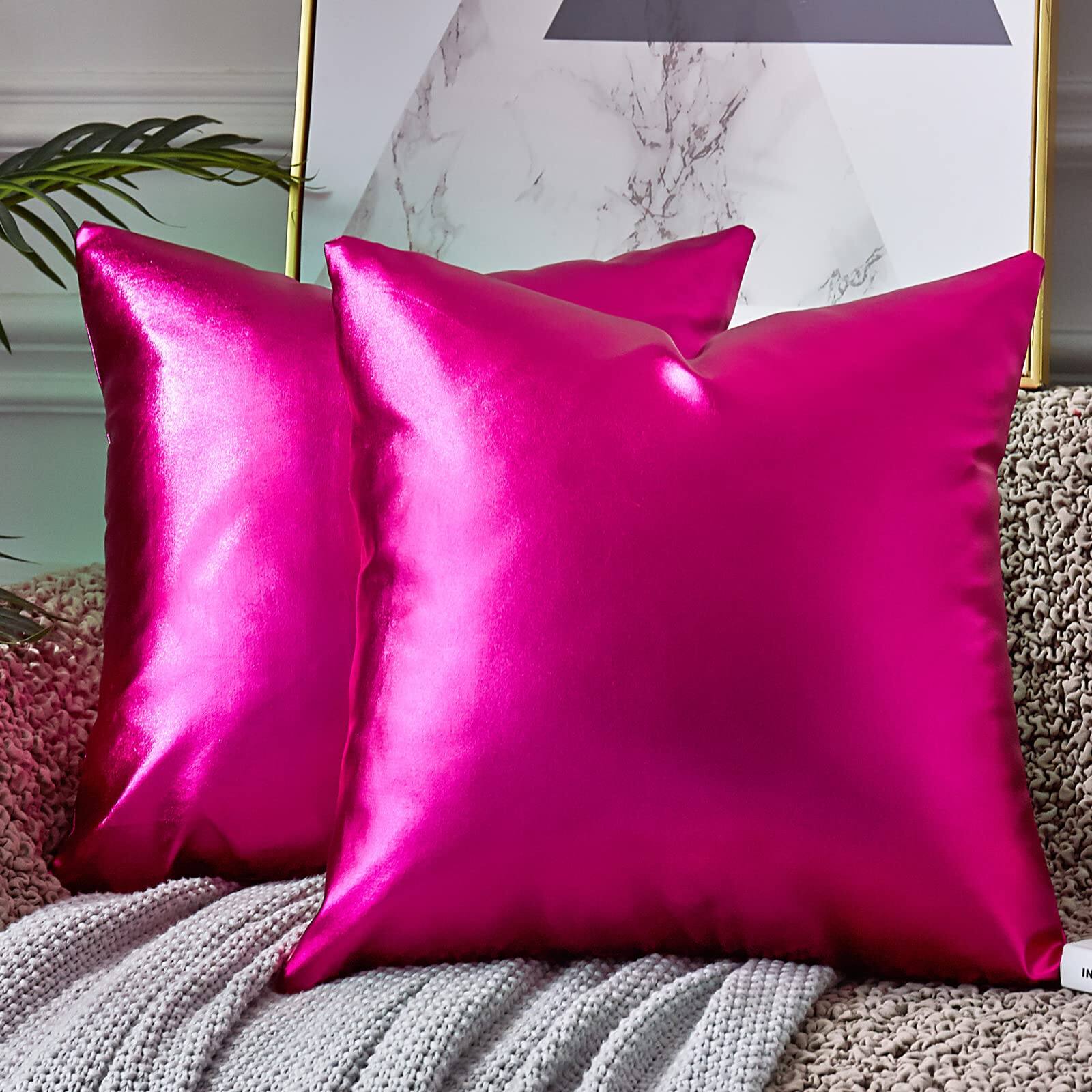 NICHOLAS KLEIN Decorative Pillow Covers 18 Throw Modern Metallic Shiny ...