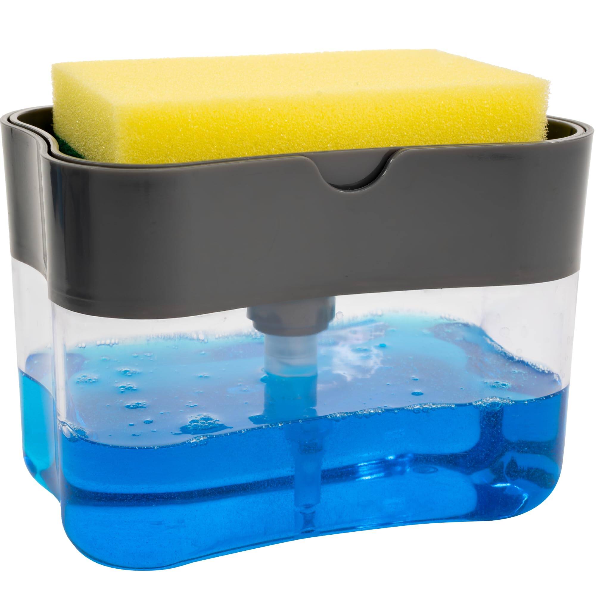 Dapper Styles Dish Soap Dispenser And Sponge Holder For Kitchen Sink ...