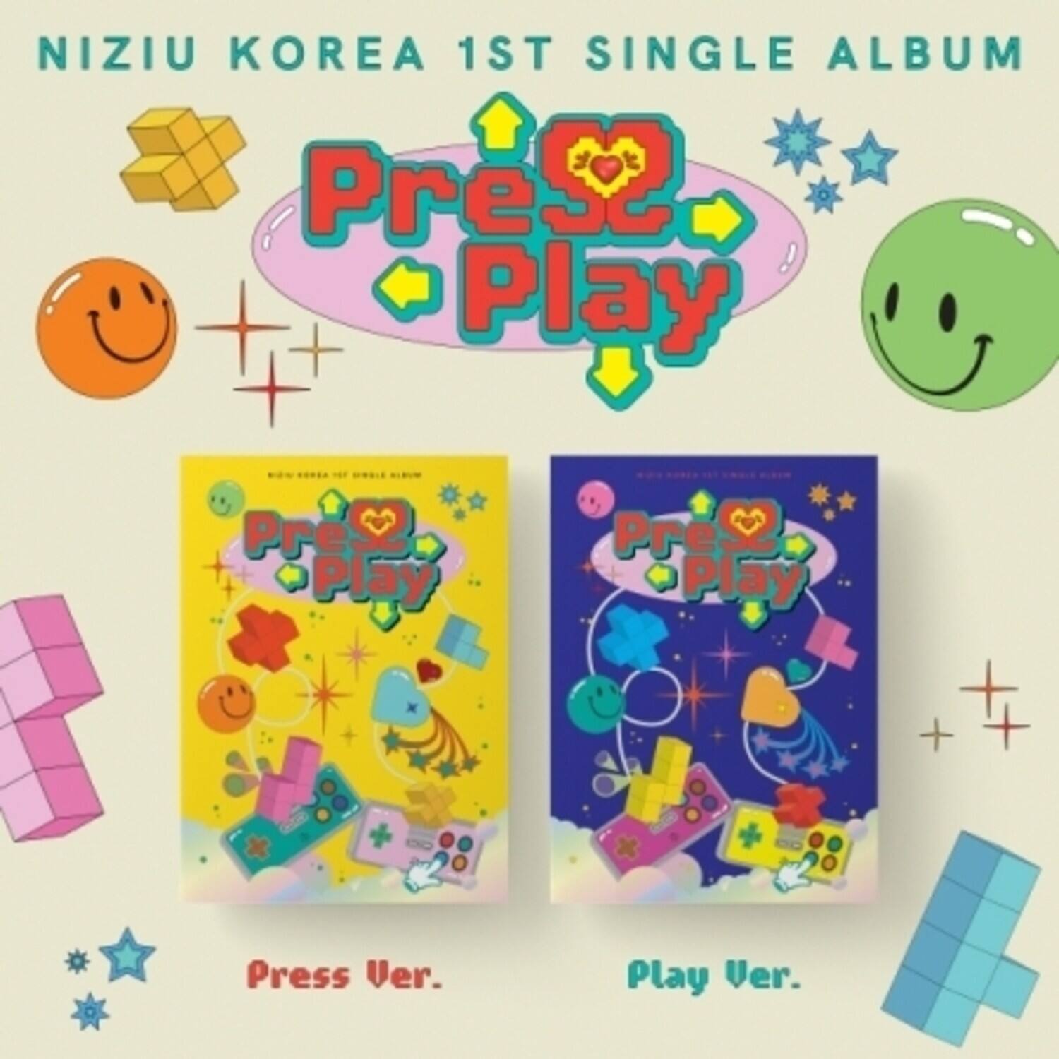 Niziu Press Play Random Cover incl. 88pg Photobook, 2 Photocards, Photo ...
