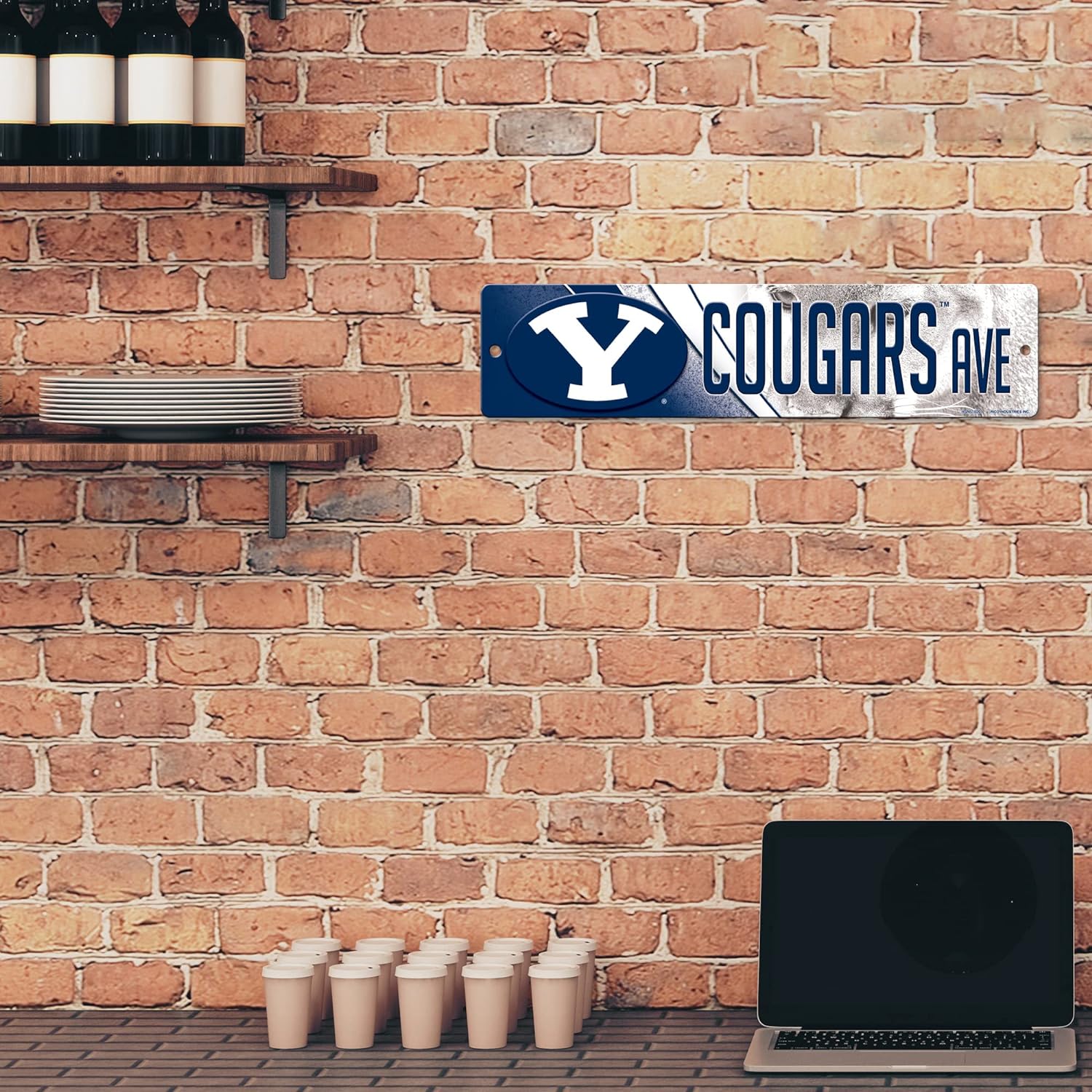 Rico Industries Brigham Young BYU Cougars 16" Street Sign for garage ...