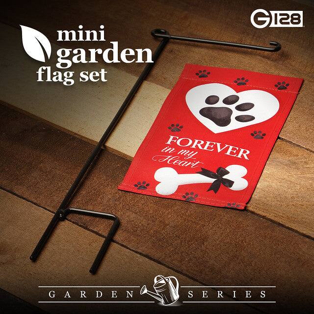 G128 Garden Flag & Stand — Forever in My Heart Pawprint Dog Memorial, 4 ...