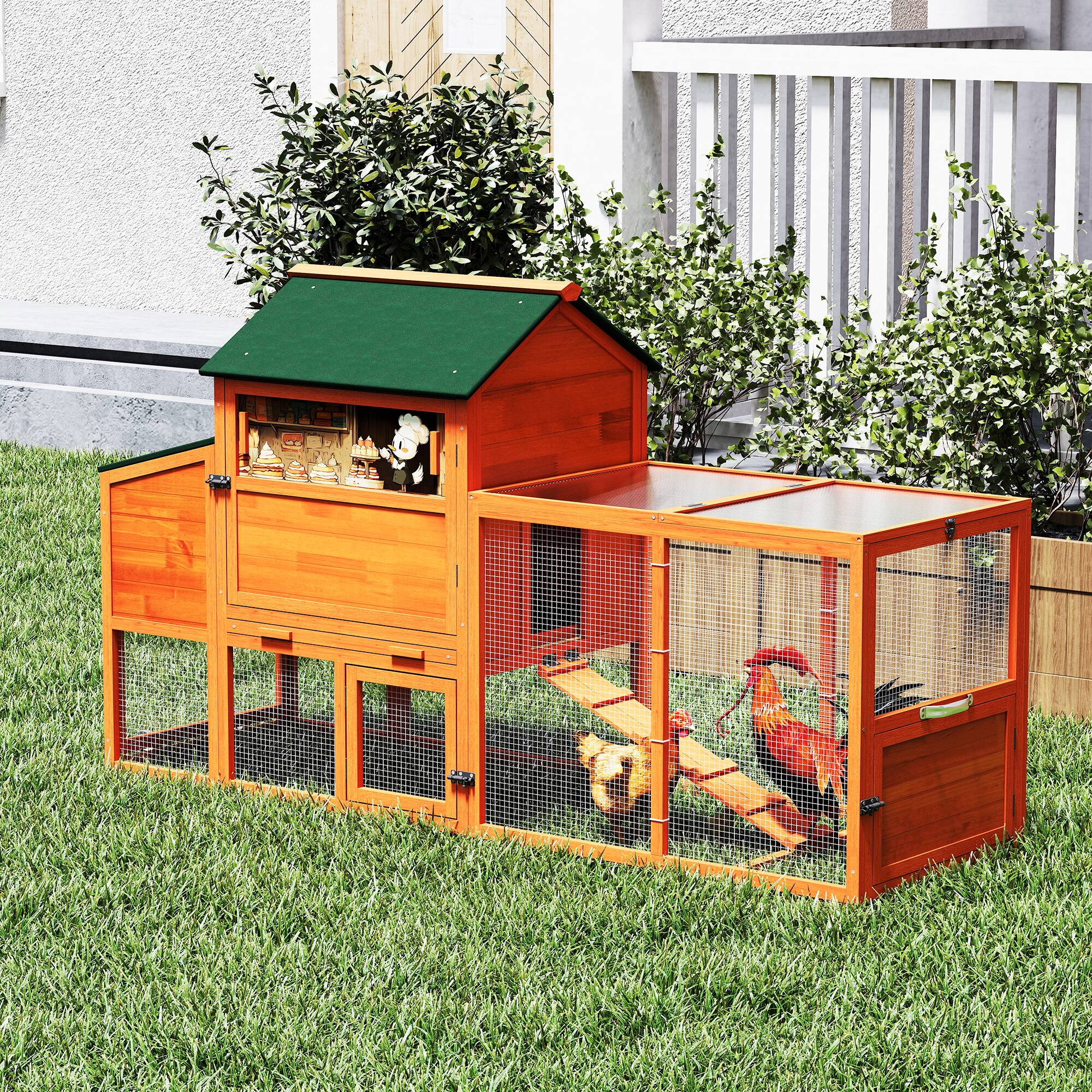 TinyHomie Portable Mobile Chicken Coop Nesting Box Sleeping Room Run ...