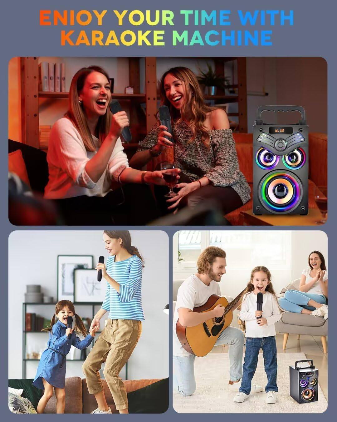 Stamp n Camp SUPINIU Bluetooth Speaker Wireless Portable Speaker with LED Owl Lights Stereo ...