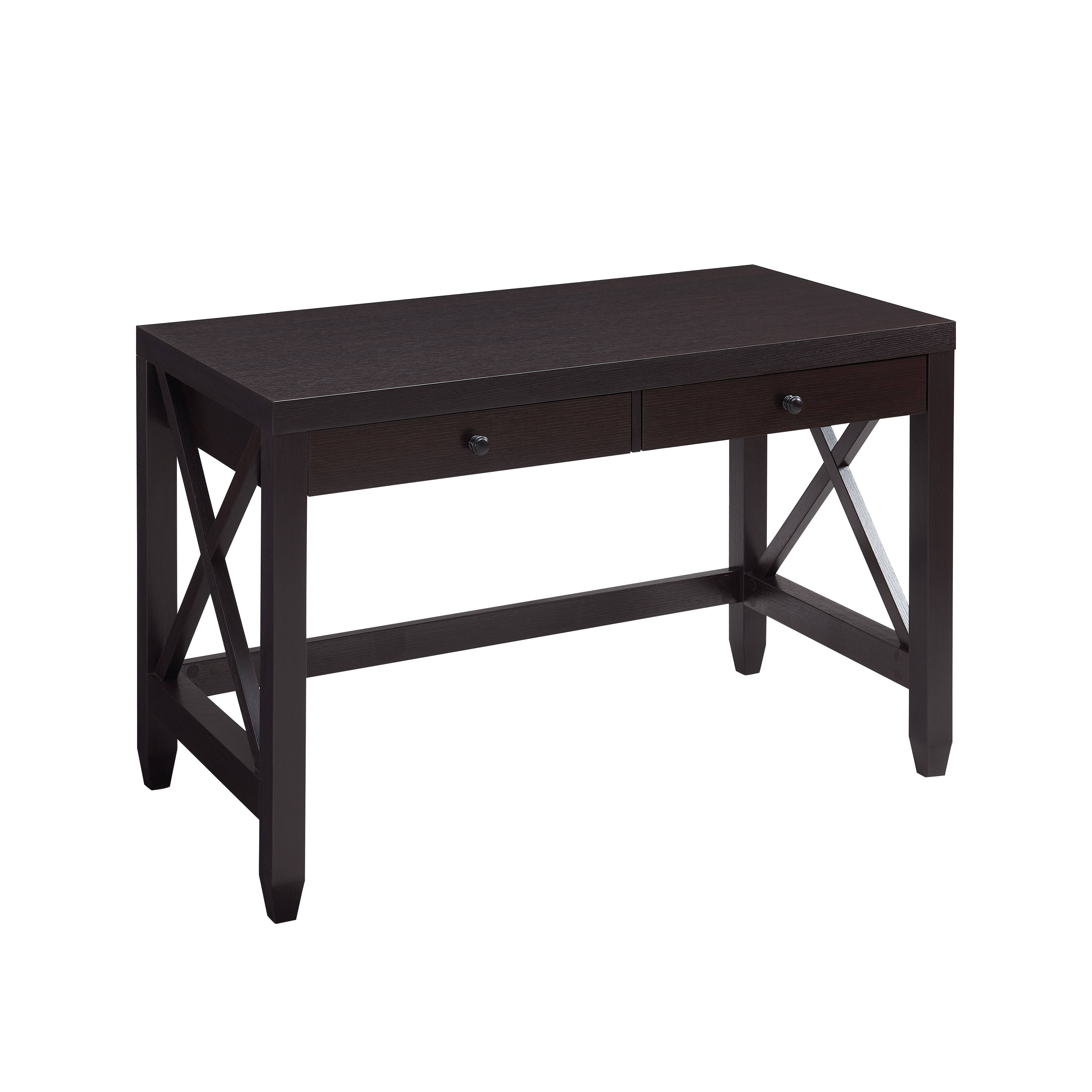 APRILSOUL Home office desk writing table two drawers wooden knob ...