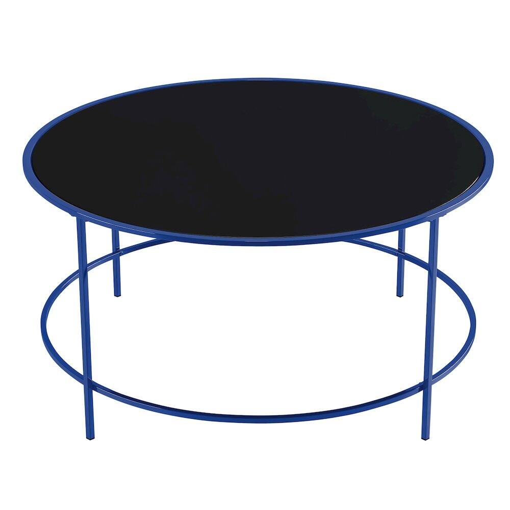 Furniture of America Rockbel Contemporary Glass Top Round Coffee Table ...