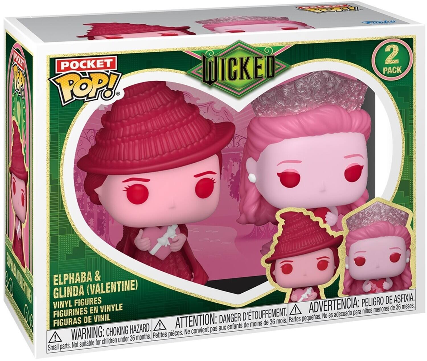 Funko Pocket POP!: Elphaba & Glinda (Valentine) 2 Pack COLLECTIBLES ...