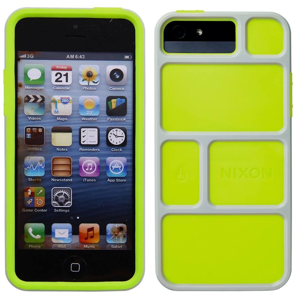 NIXON Gridlock iPhone 5 Case Neon Green No Size Gray 1684883 - Best Buy