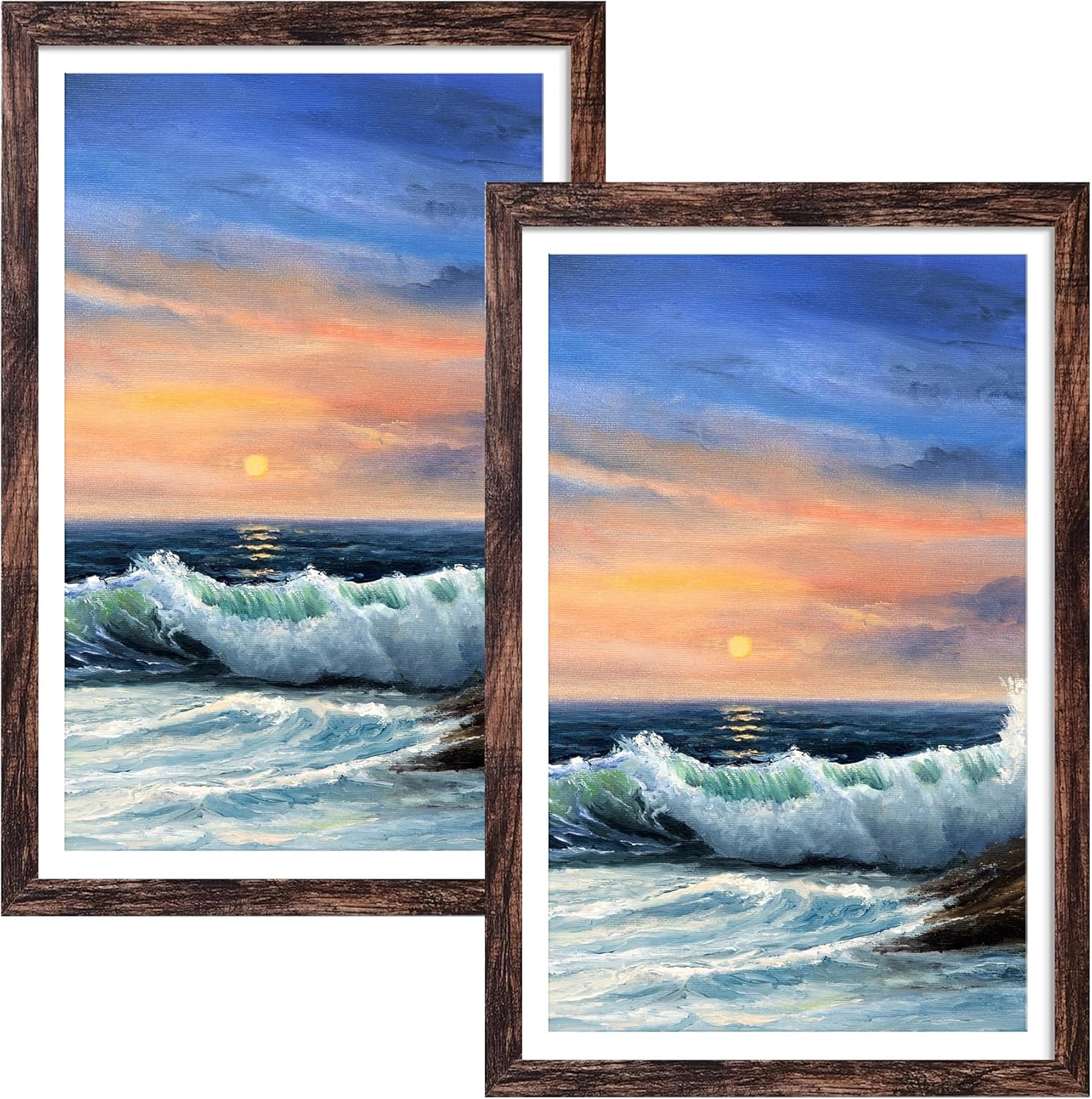 blue 18x24 Frame in Black, Gallery Frame for Wall Mounting, 2 Pack ...