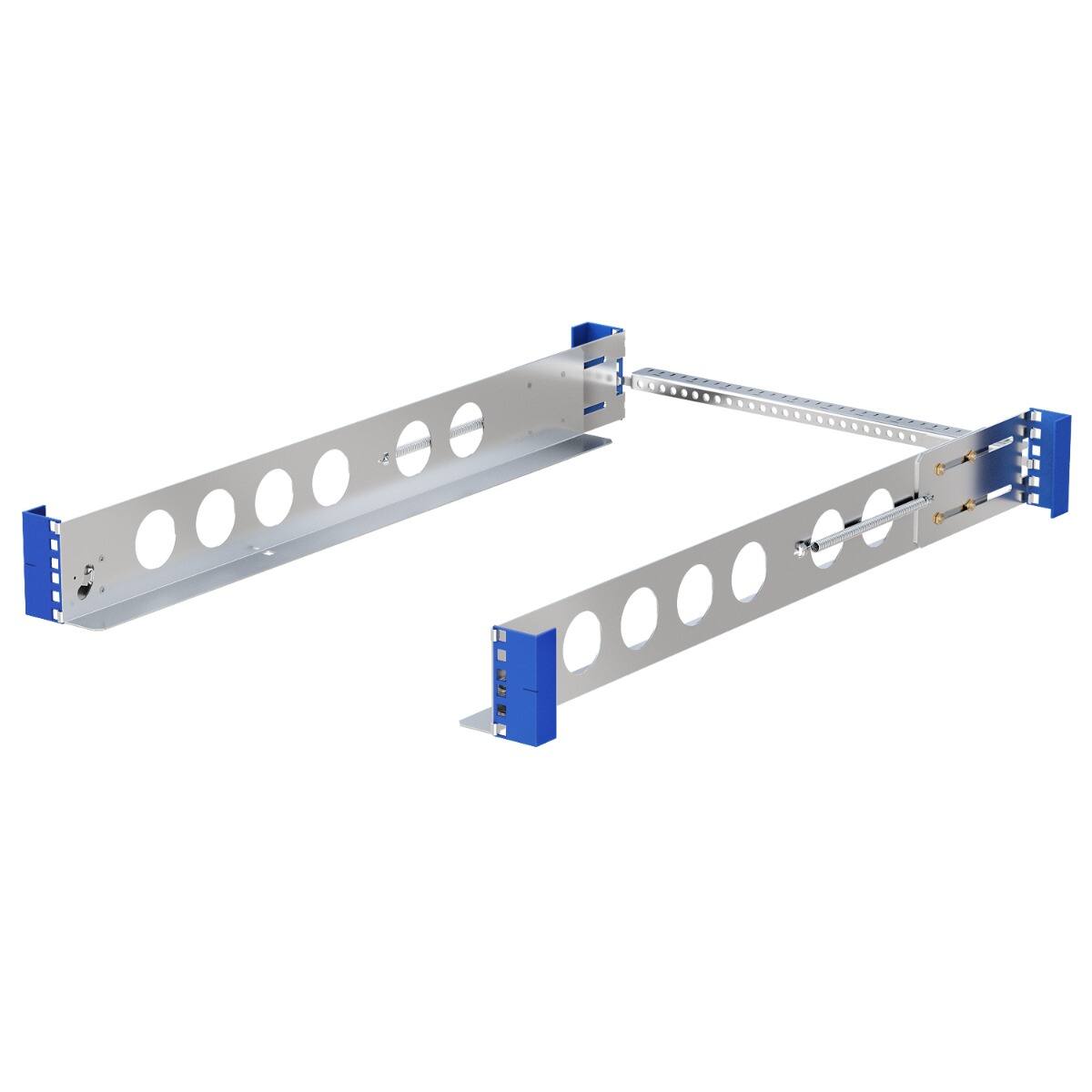 RackSolutions 2U Tool less Universal Rail 28in Depth with Wirebar 200 lbs Capacity, Fits Square ...