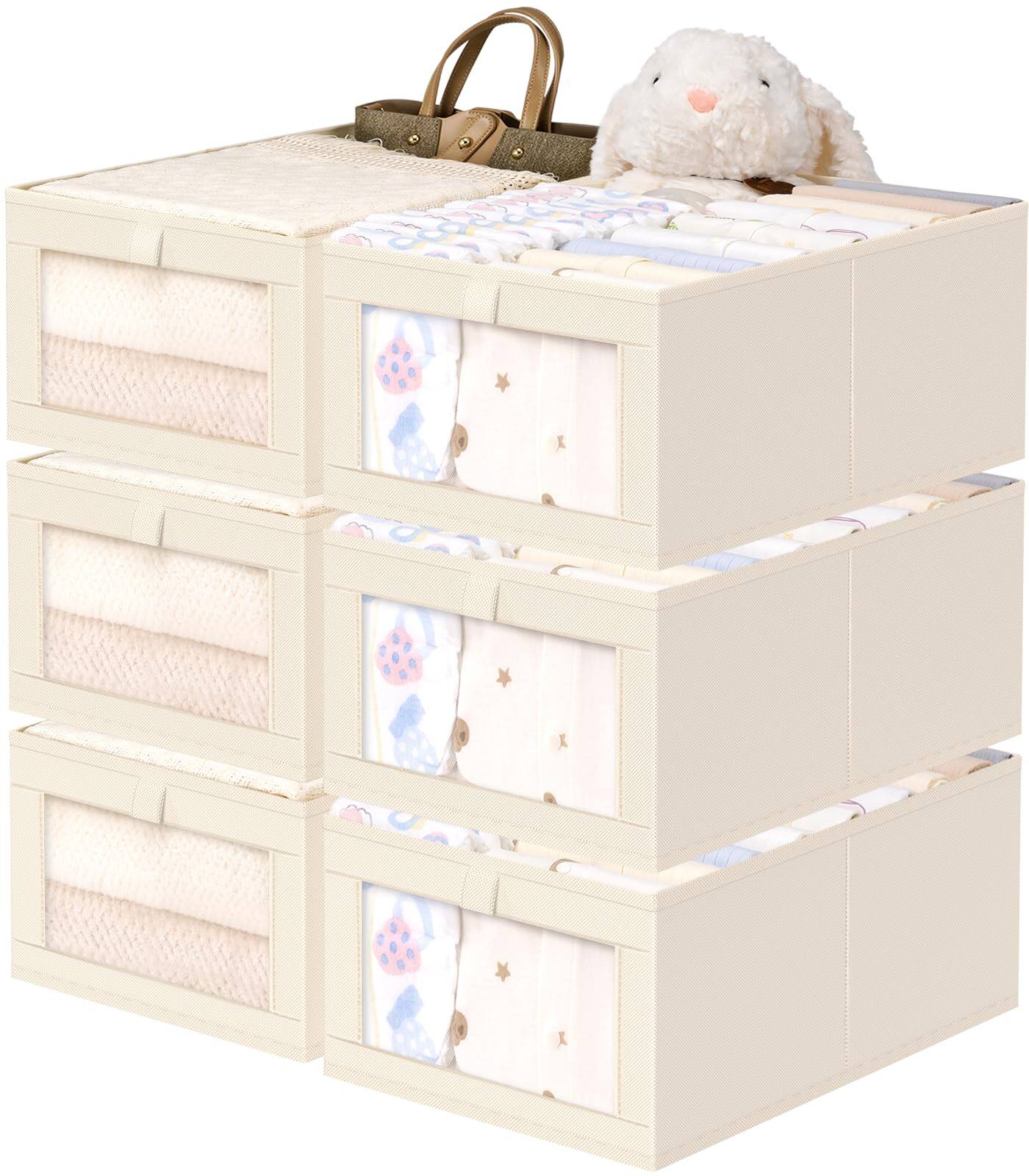 Dazzling Pops Criusia Closet Organizers and Storage, 4 Pack Linen ...