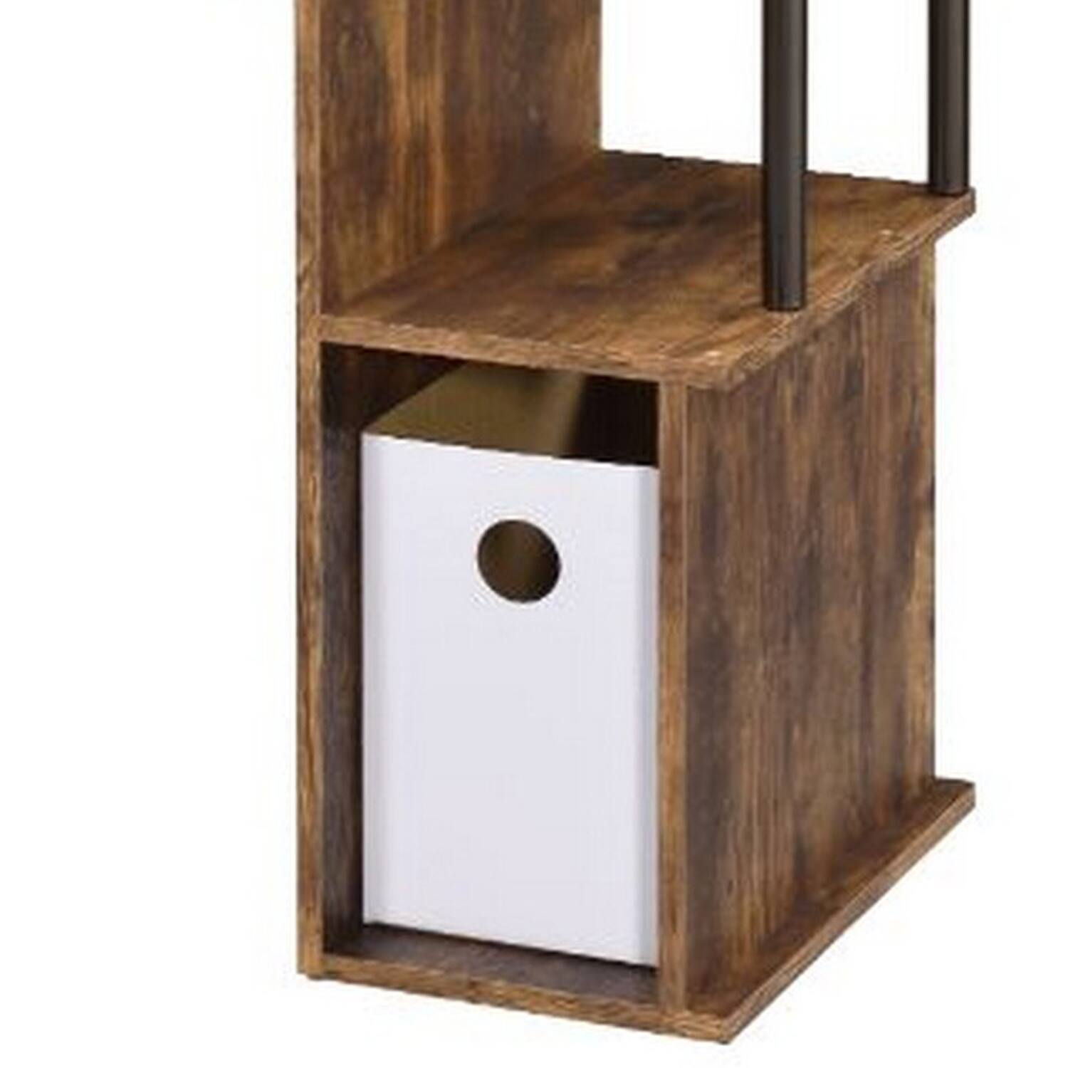 Manhattan Lane Computer Desk with Built In Bookshelf, Weathered Oak and ...