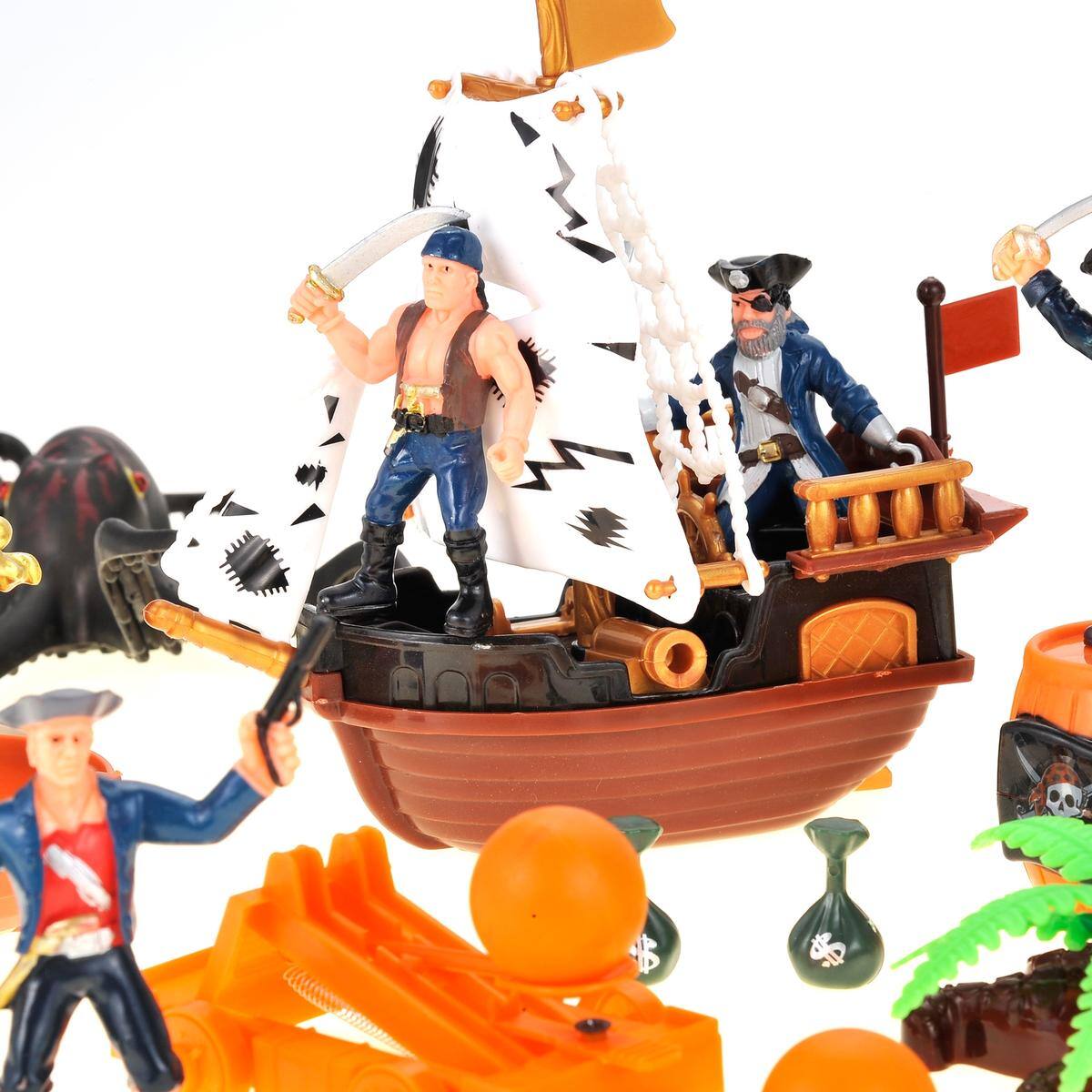 JuzToys Pirate Action Figures Toys for Kids – Pirate Figurines, Tresure ...