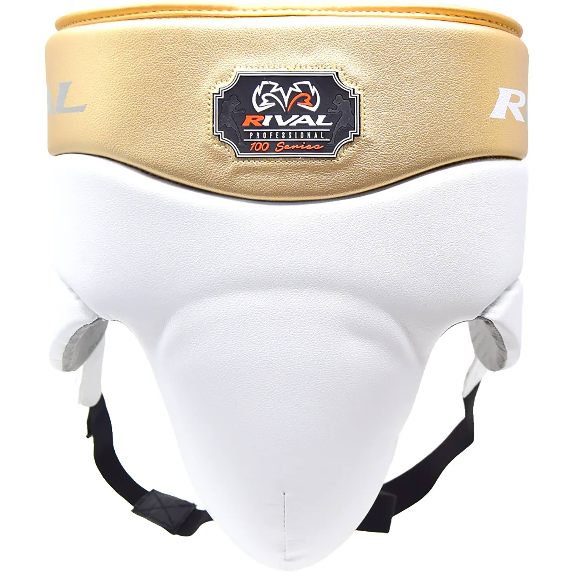 RIVAL Boxing Professional Groin Protector with Laces Xlarge White/Gold ...