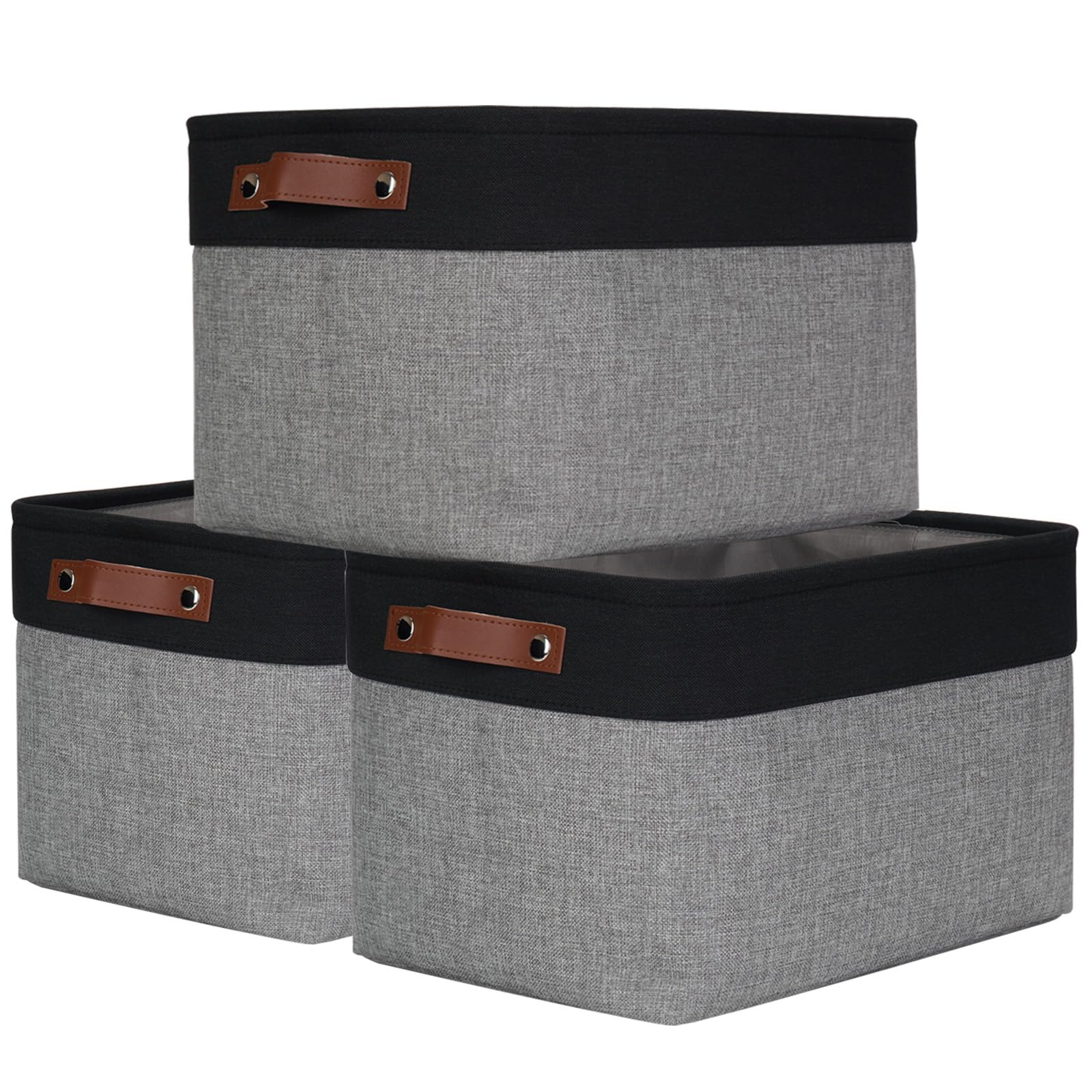 Dapper Styles Fabric Storage Baskets 50l Bins Decorative Linen Closet ...