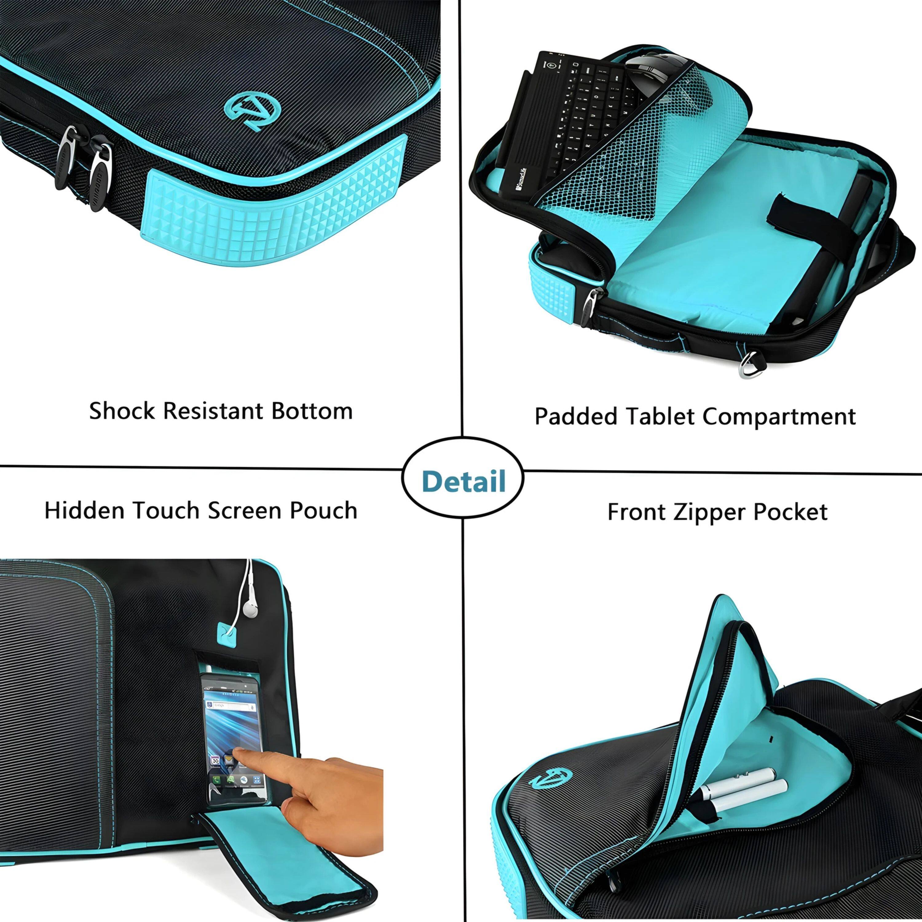 Kitcheniva Laptop Sleeve Case Shoulder Bag For 12" Laptop Black/Aqua ...