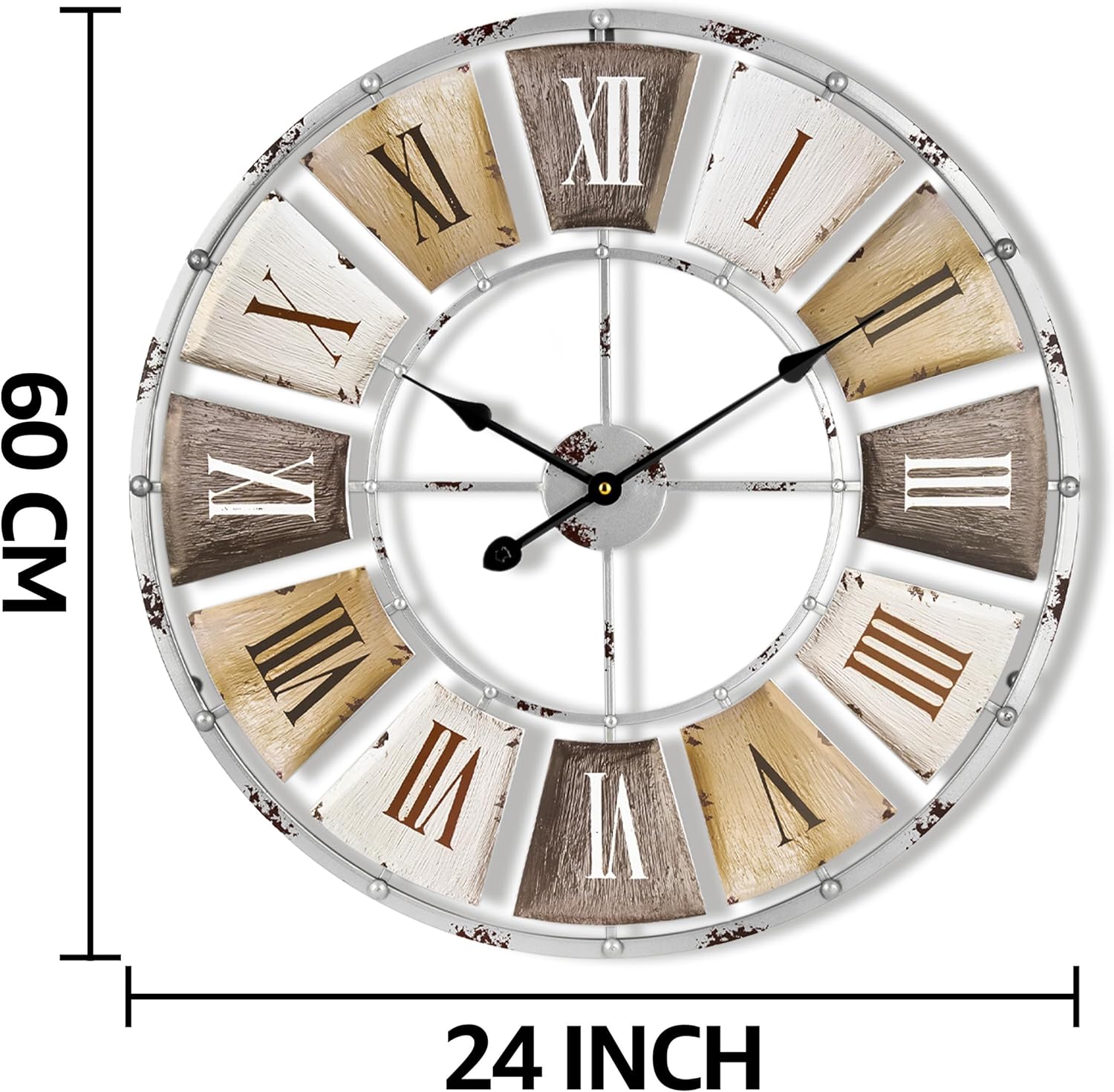 Sorbus Decorative Large 24 Inch Wall Clock for Living Room, Vintage ...