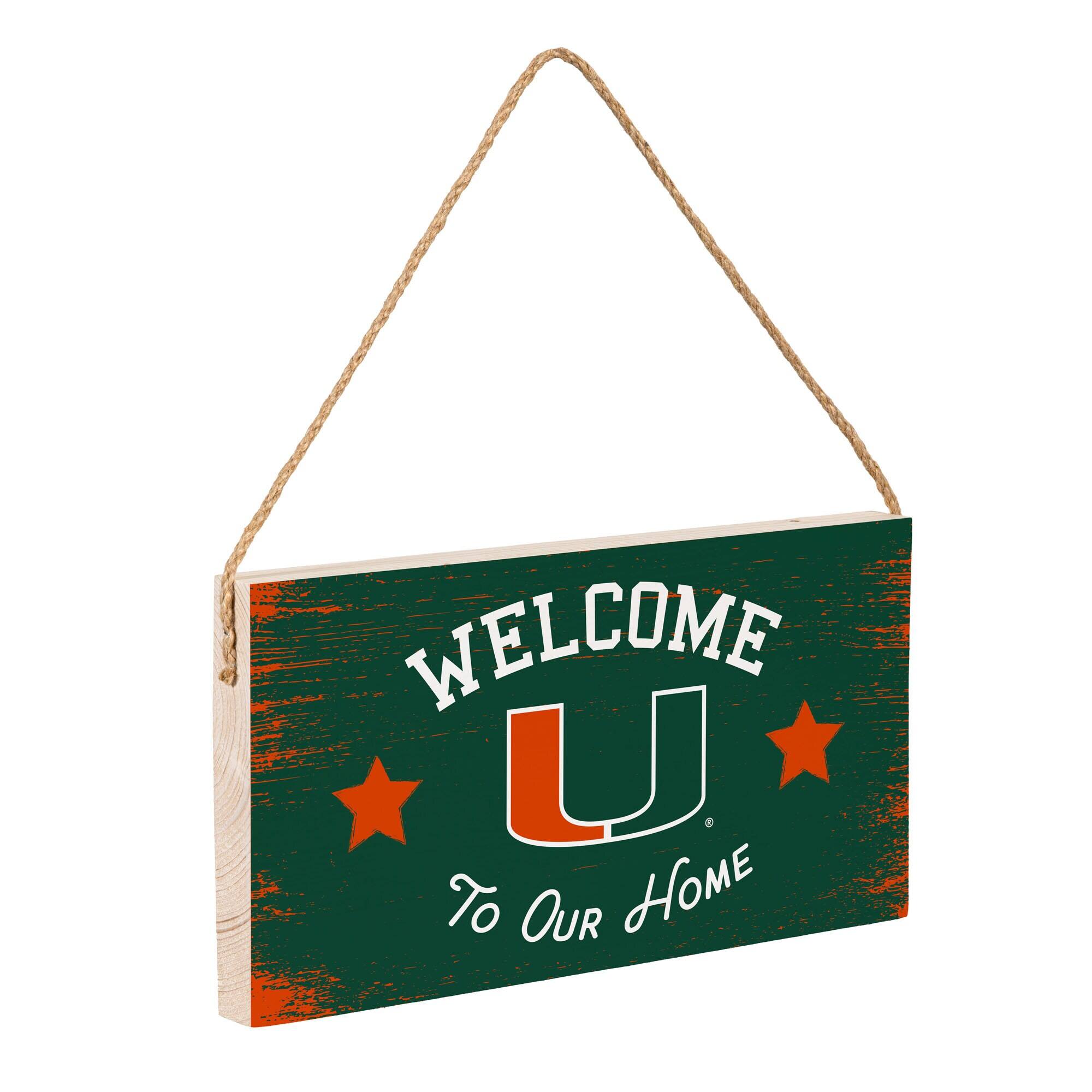 Evergreen Enterprises Miami Hurricanes 6" x 11" Welcome Home Wood Wall ...