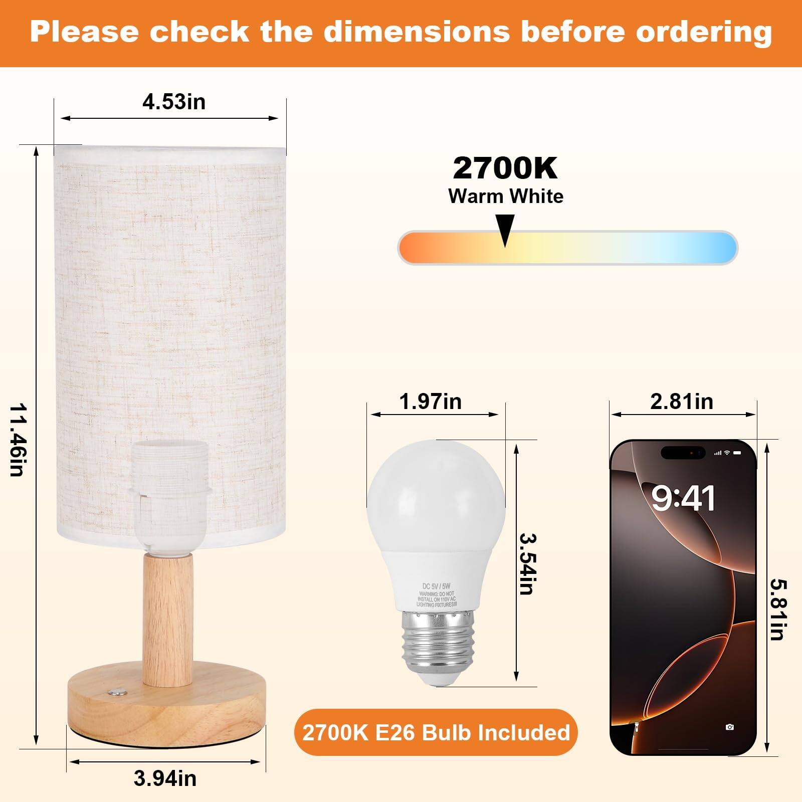 Dazzling Pops Rechargeable Cordless Touch Table Lamp Stepless Dimming ...