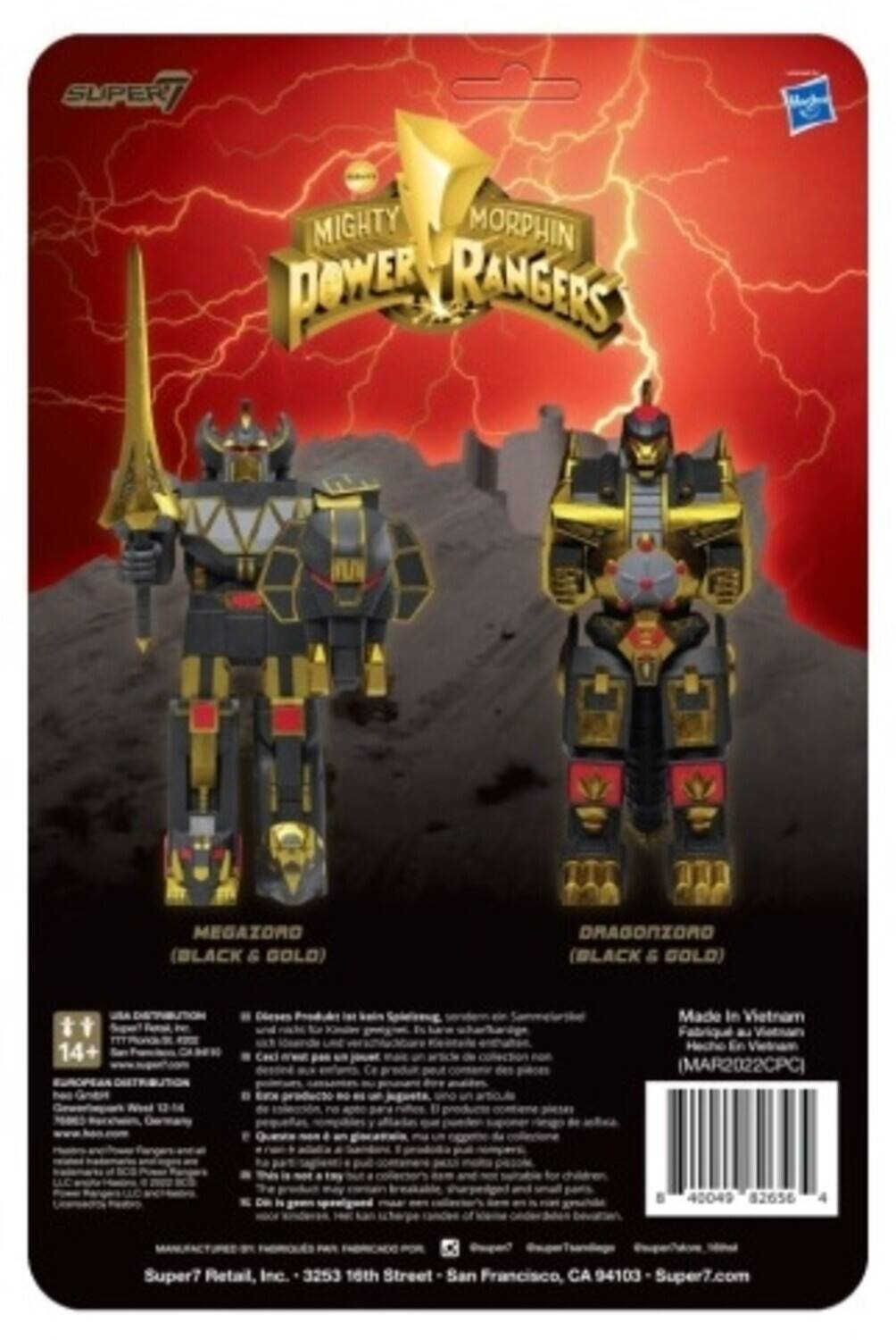 Super7 Mighty Morphin Power Rangers ReAction Dragonzord (Black & Gold ...