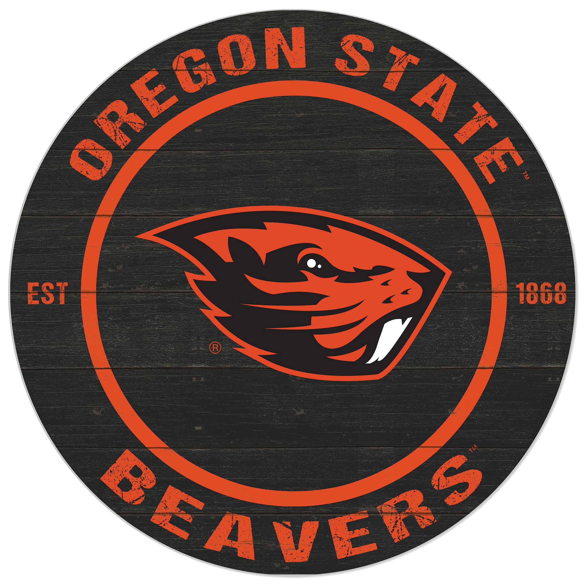 Jardine Oregon State Beavers 20'' x 20'' Indoor/Outdoor Circle Sign ...