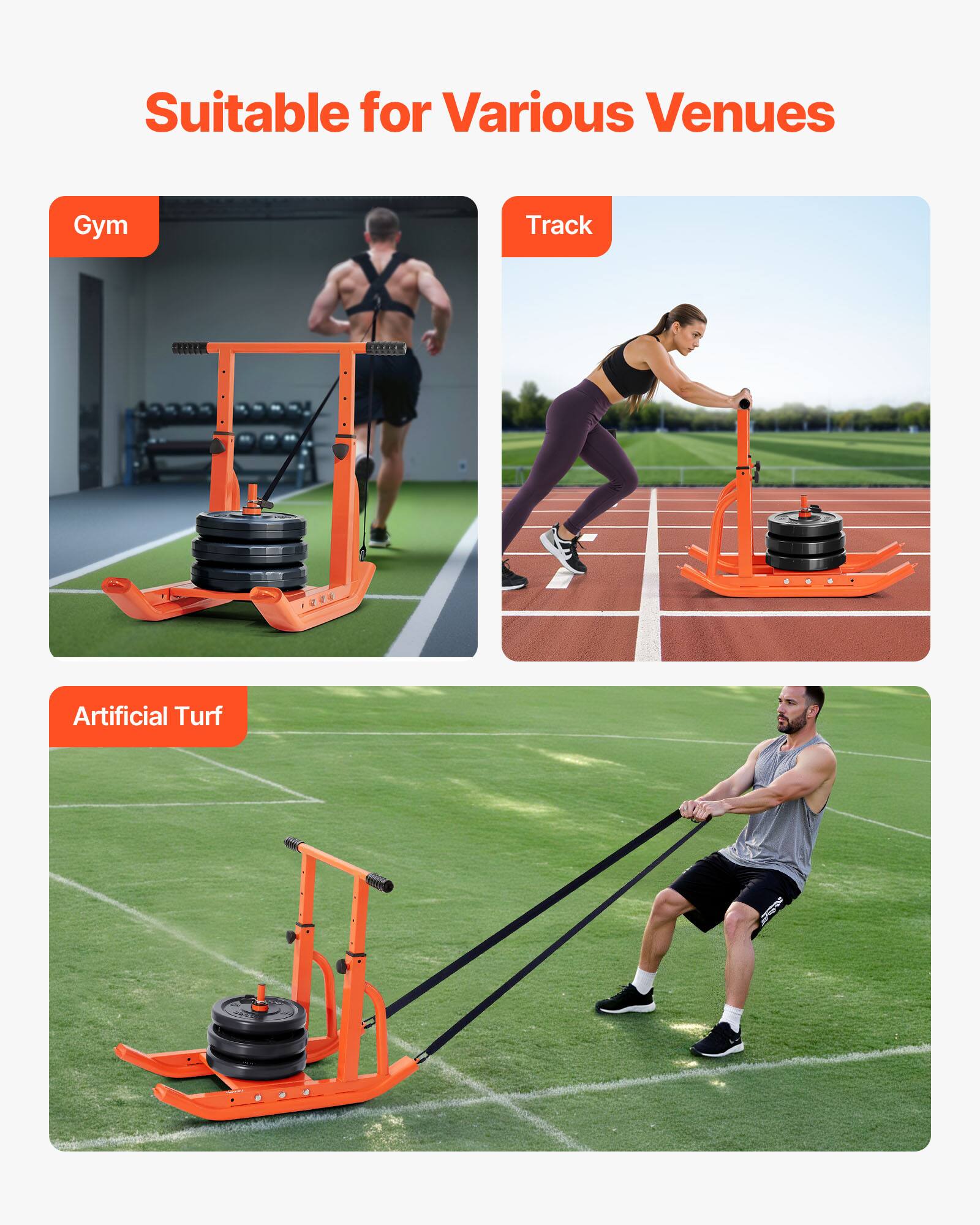 VEVOR Weight Sled, Steel Power Sled, Fitness Training Sleds for ...