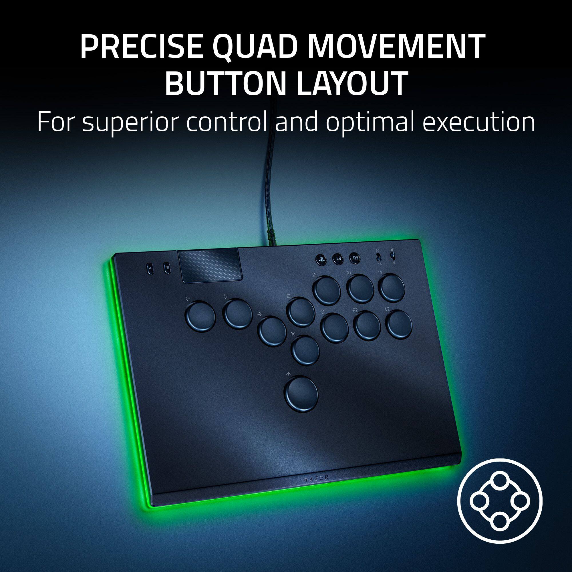 Razer Kitsune All Button Optical Arcade Controller for PS5 and PC Black ...