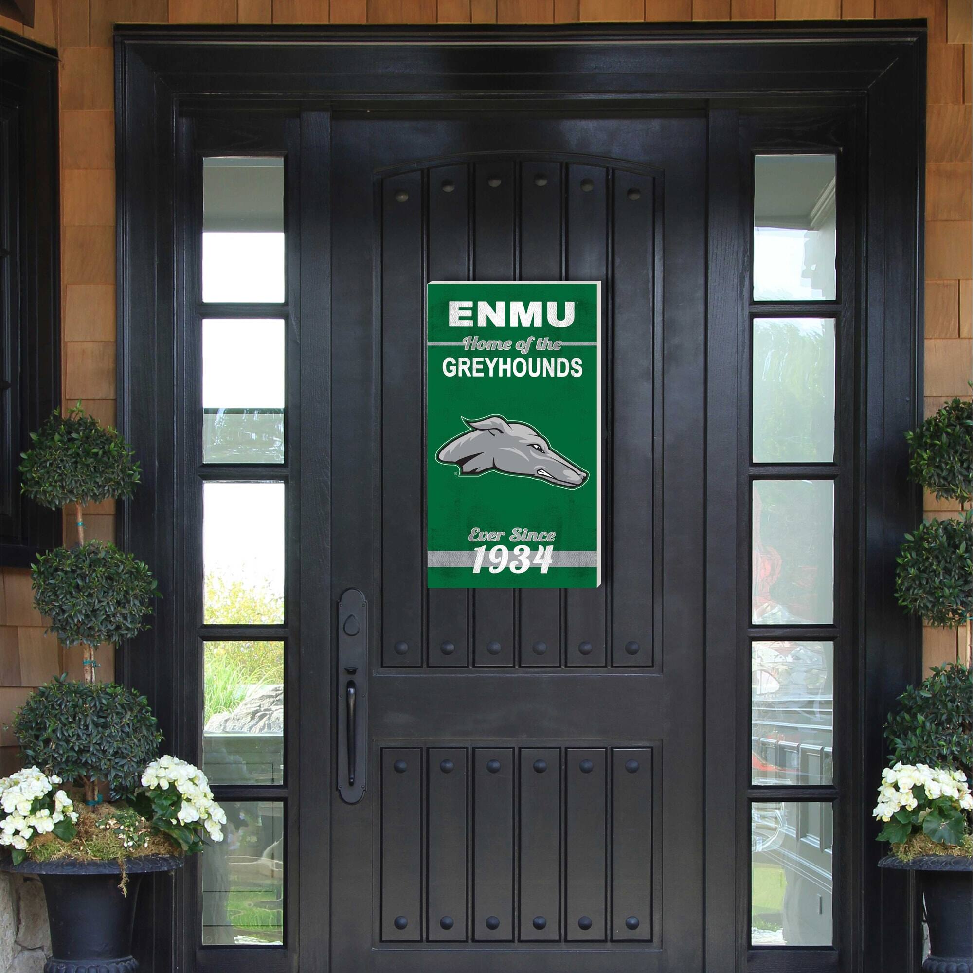 Jardine Eastern New Mexico Greyhounds 11" x 20" Indoor/Outdoor Home Of ...