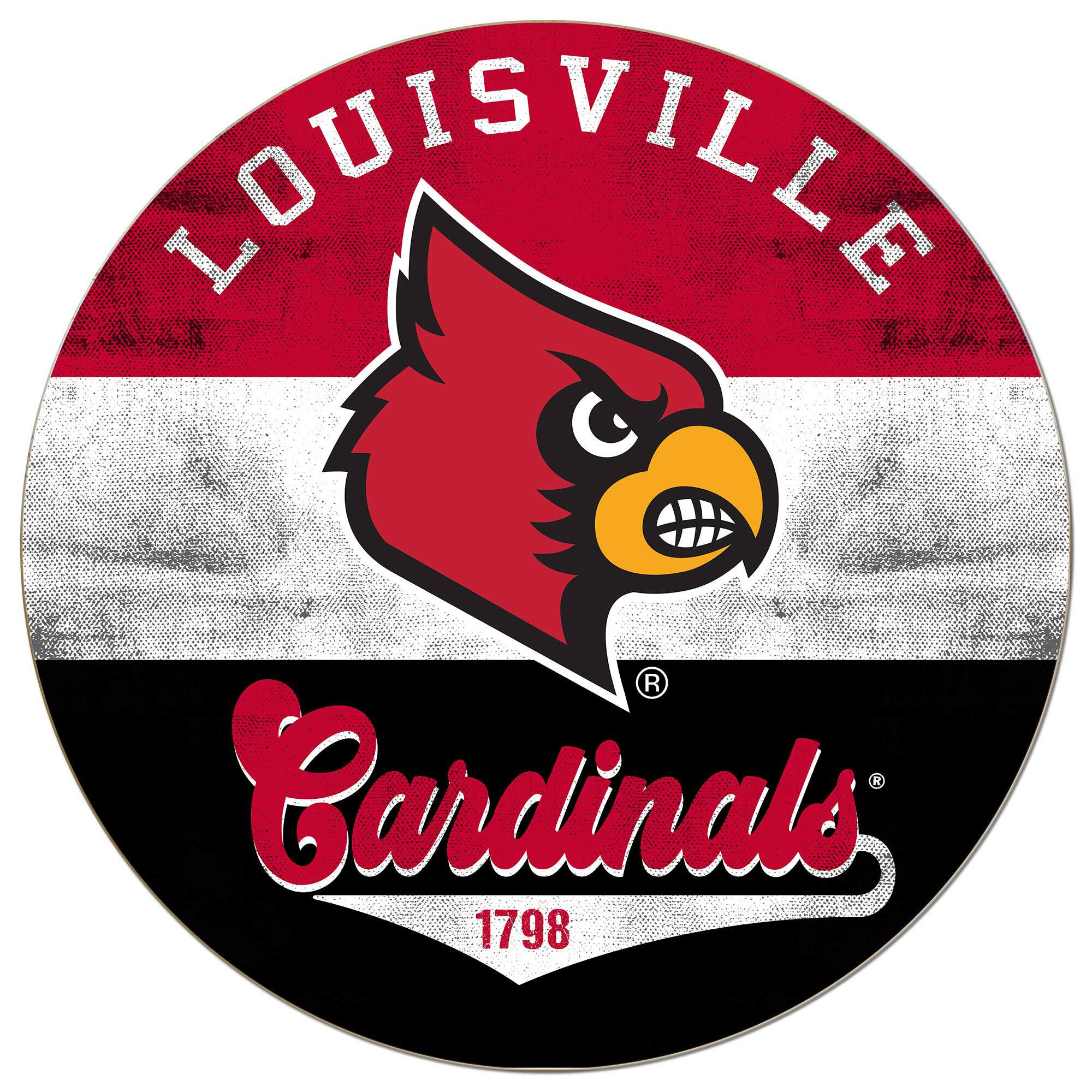 Jardine Louisville Cardinals 20'' x 20'' Retro Logo Circle Sign Red ...