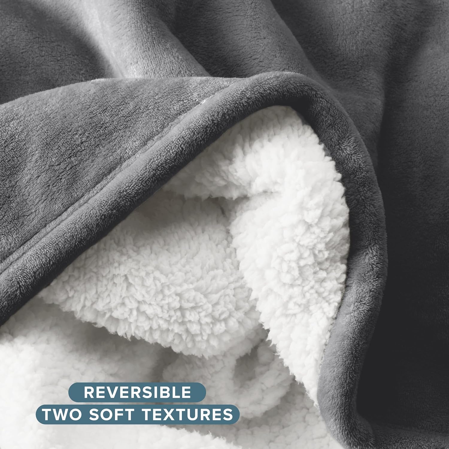 blue Paaaawaters Bare Home Sherpa Fleece Blanket Twin/Twin Extra Long ...